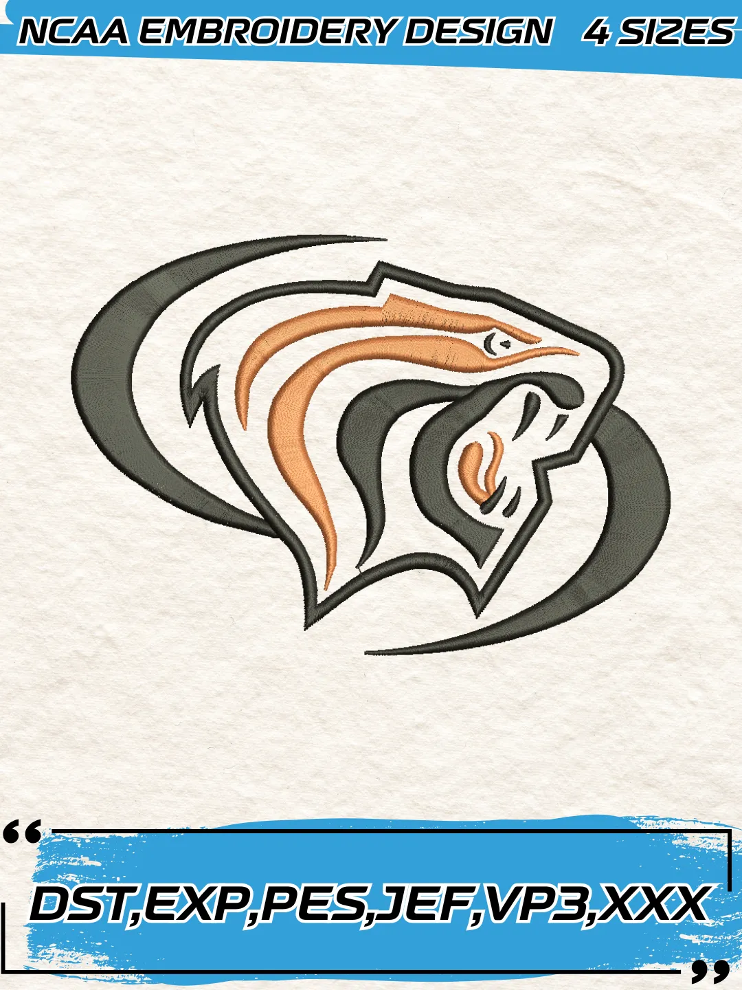 Pacific Tigers Logo Embroidery Design,NCAA Logo Embroidery Design ...