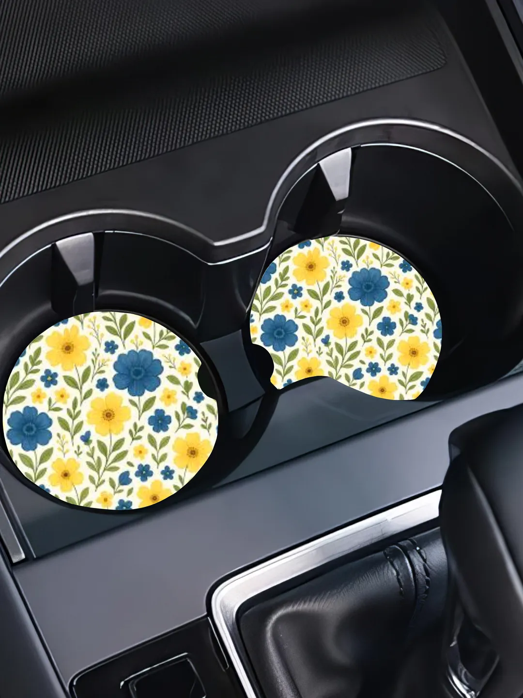 Car Coasters - Rainbow Flowers