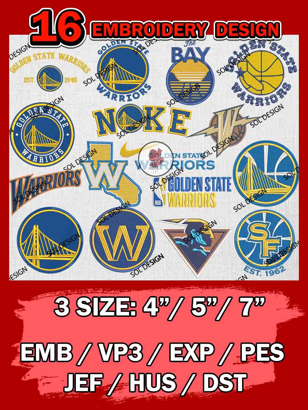 NBA Golden State Warriors Bundle Embroidery Files, NBA Golden State ...