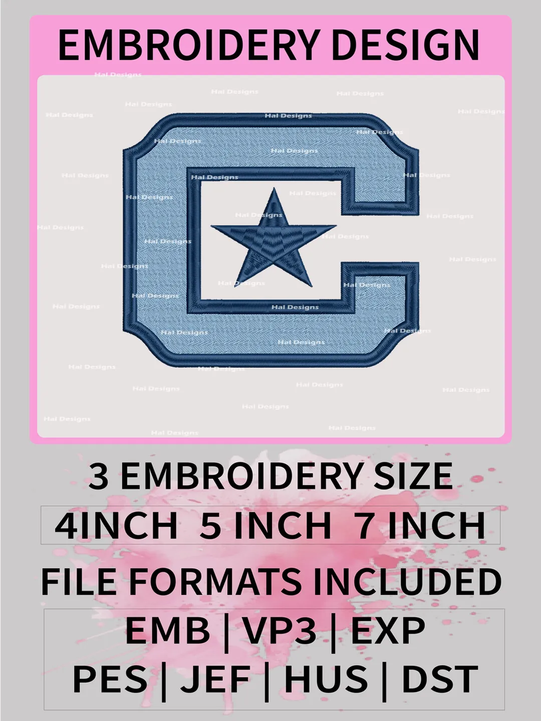 NCAA The Citadel Bulldogs Embroidery File, 3 Sizes, 6 Formats, NCAA ...