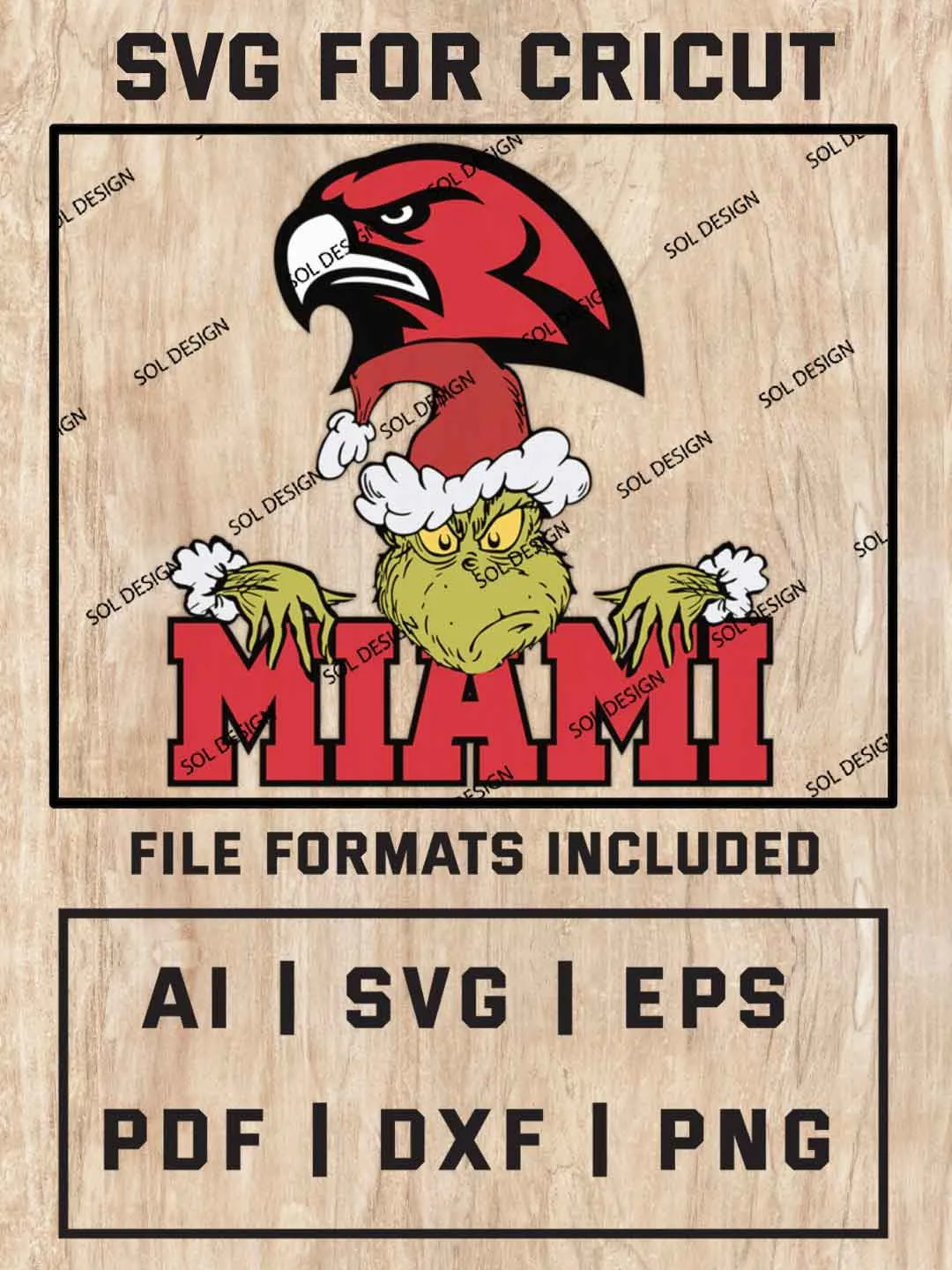 Grinch Miami RedHawks SVG, NCAA College Team SVG Design, NCAA Miami ...