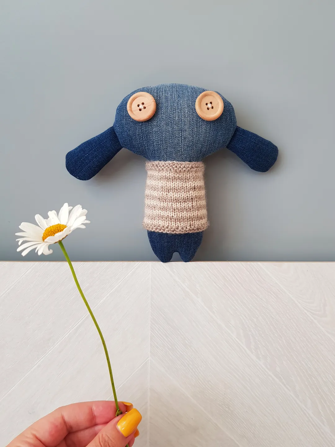 Cute denim Bunny pattern pdf for sewing and knitting, digital tutorial ...