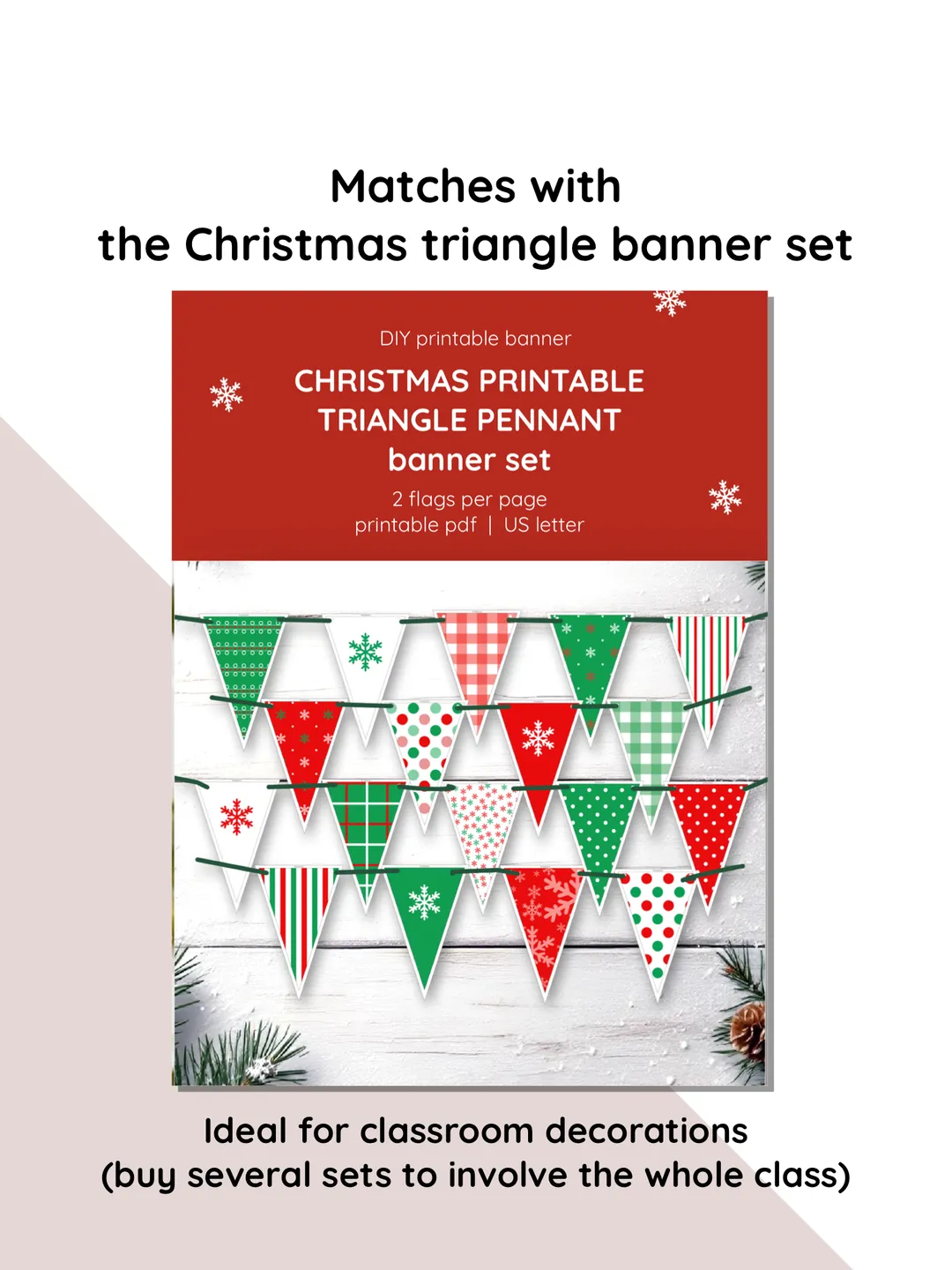 Printable Christmas Banner for Families & Classrooms. Holiday Craft ...