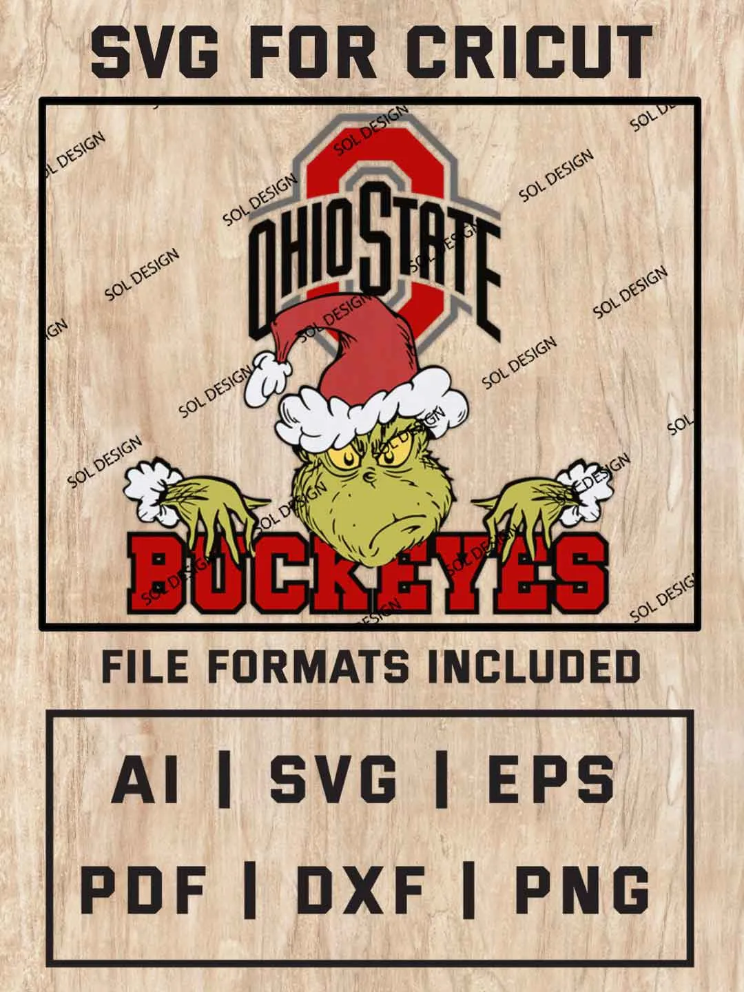 Grinch Ohio State Buckeyes SVG, NCAA SVG Design, NCAA Ohio State ...