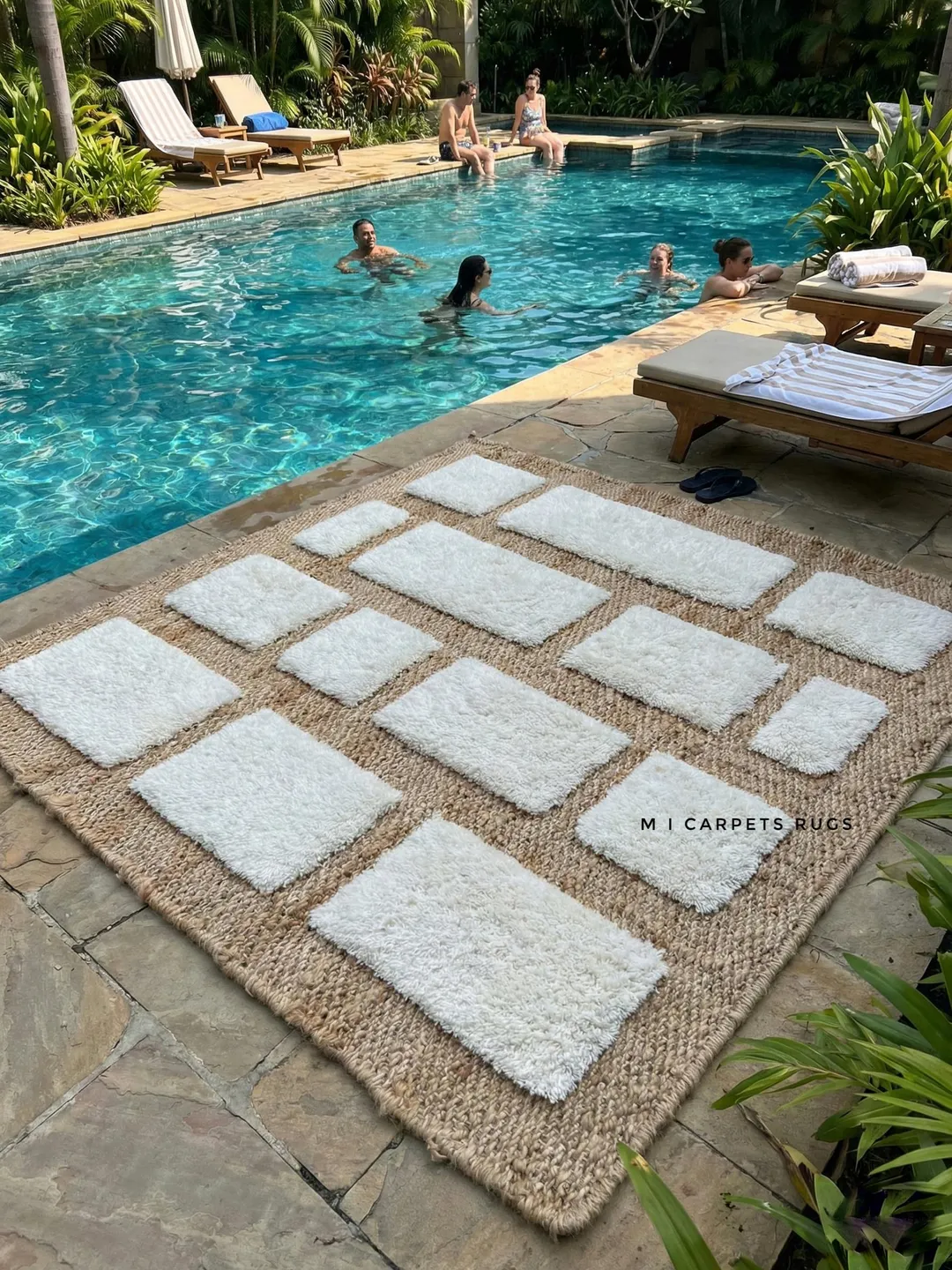 Modern Boho Jute & Wool Rug | Geometric High-Low Texture Area Rug ...