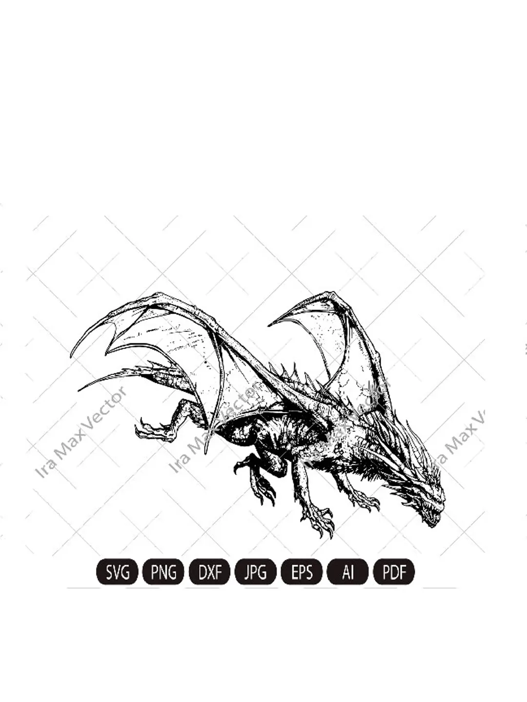 Dragon svg, Dragon detailed, Dragon flying, Dragon Vector, Chinese ...