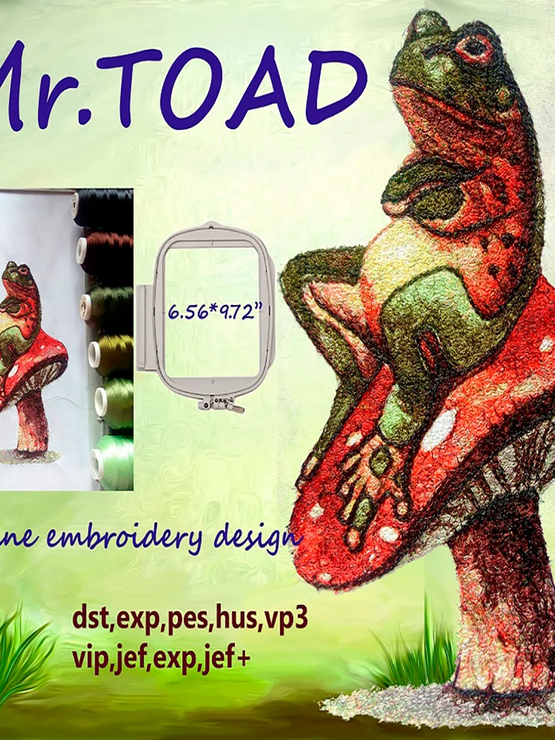 Toad 7x11 Embroidery Design