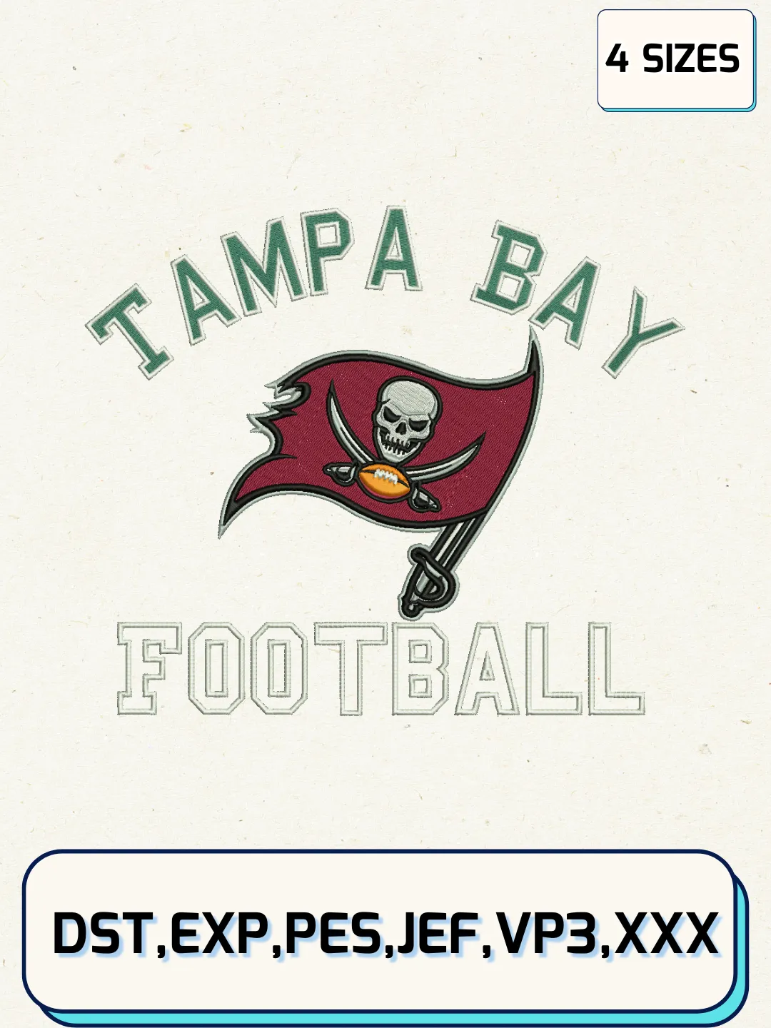Tampa Bay Buccaneers Logos Embroidery Design Files, NFL Logos ...