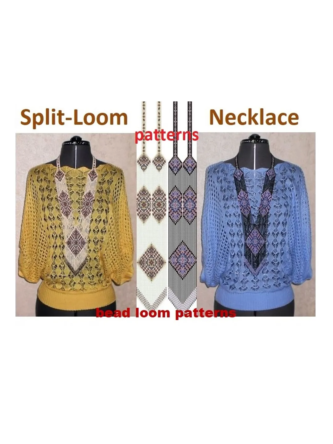 Bead loom patterns, Gerdan-Split-Loom Necklace, Beaded Sautoirs ...
