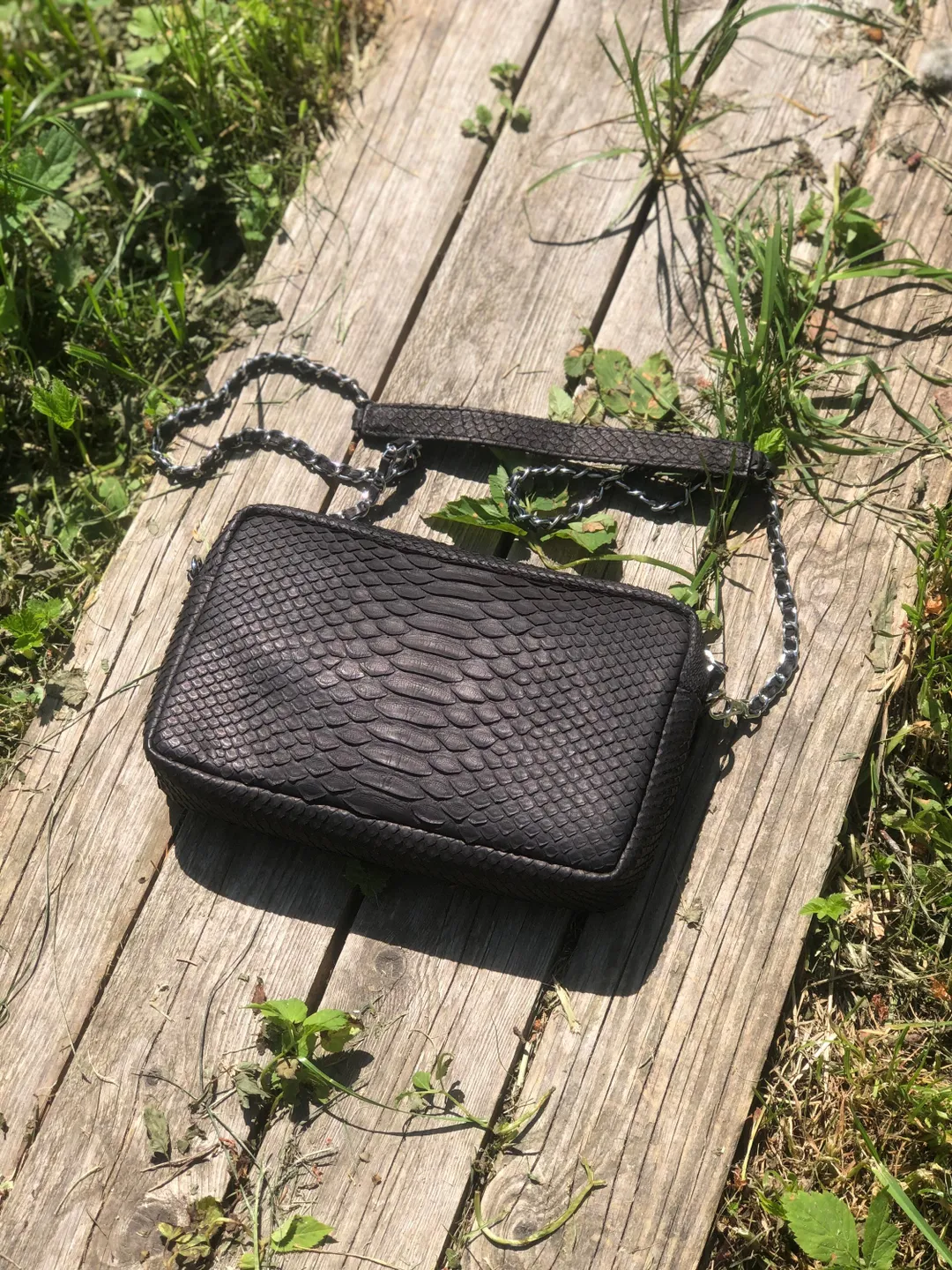 Genuine Python Skin Women Classy Black Bag | Women Shoulder Bag ...