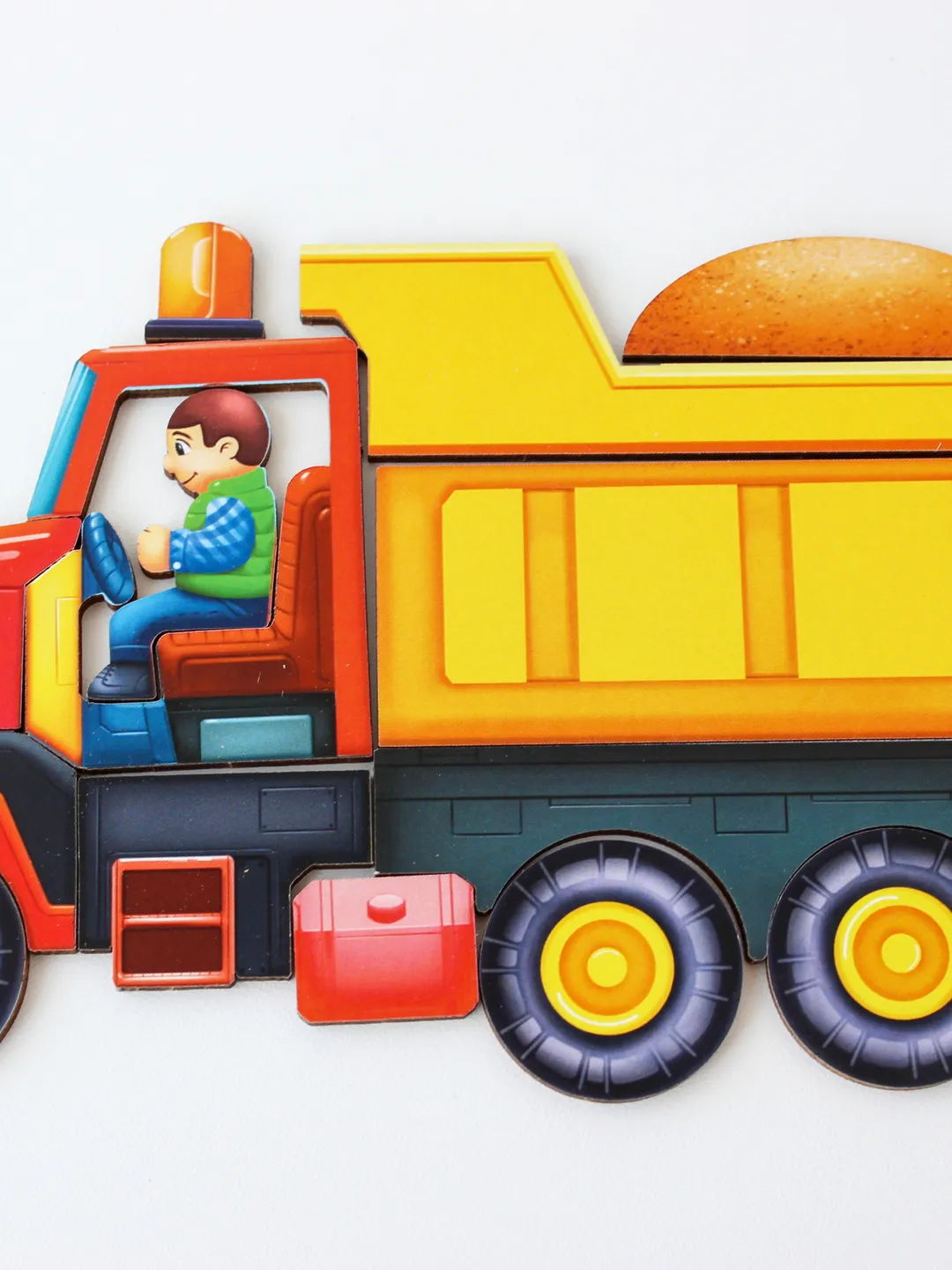Wooden Puzzle - dump truck, Toddler Toys Age 3 4 5 year, Wood Montessori