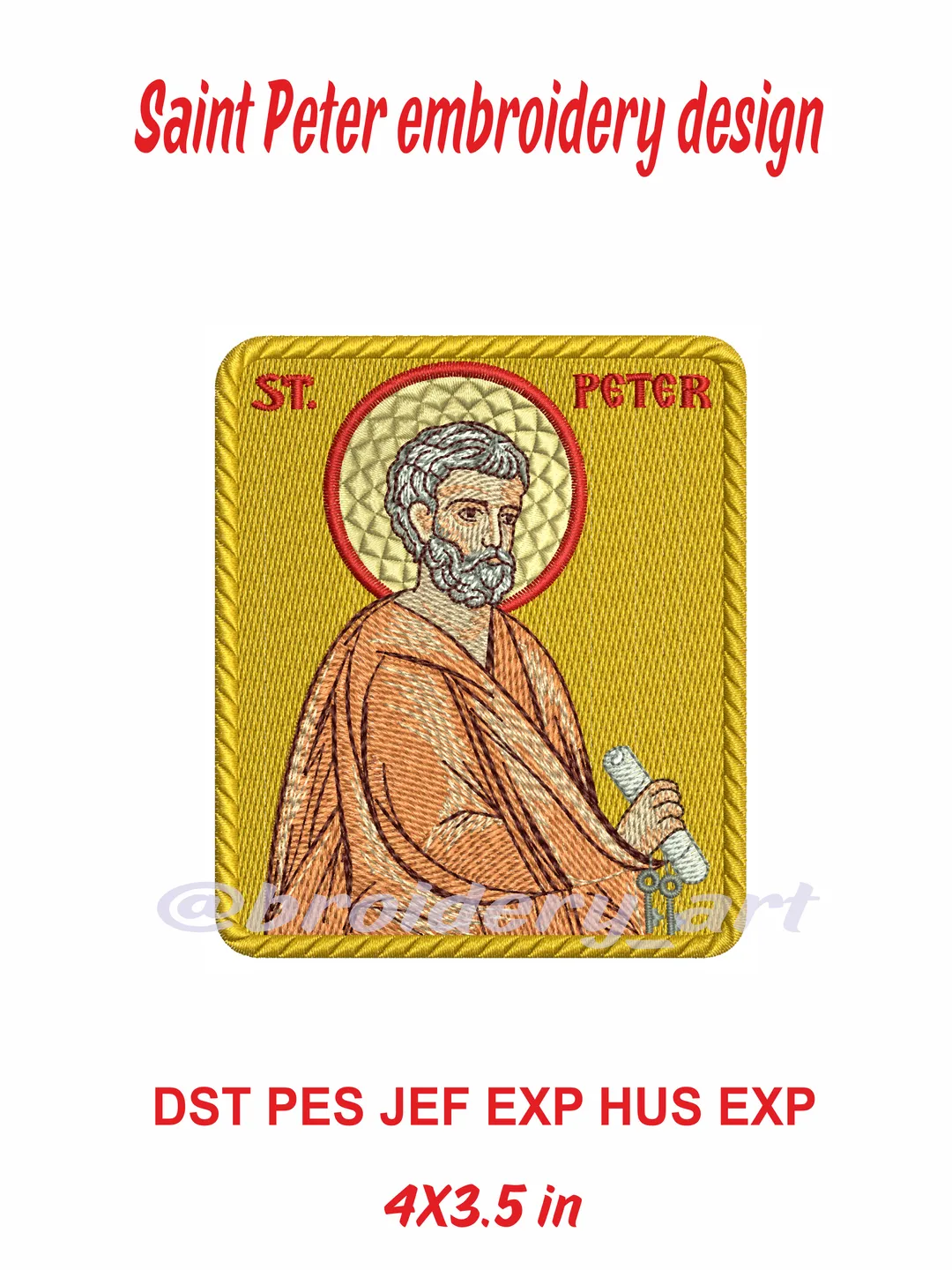 Saint Peter Saint Paul machine embroidery design