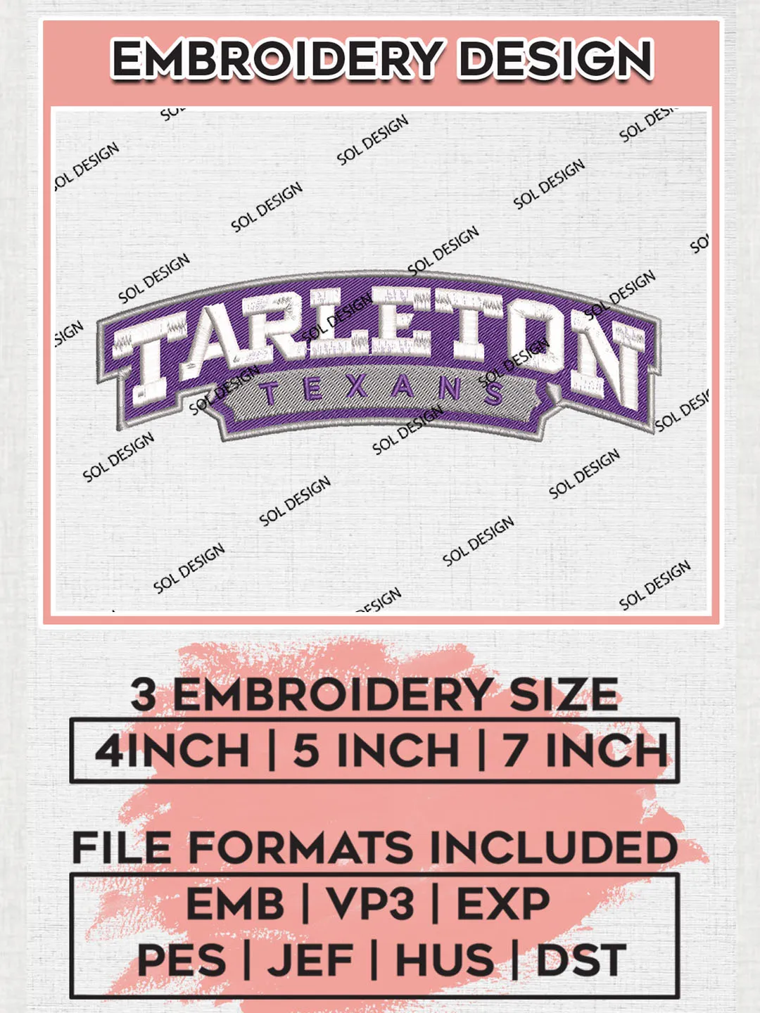 NCAA Tarleton State Texans Team Wordmark Logo embroidery designs, NCAA ...