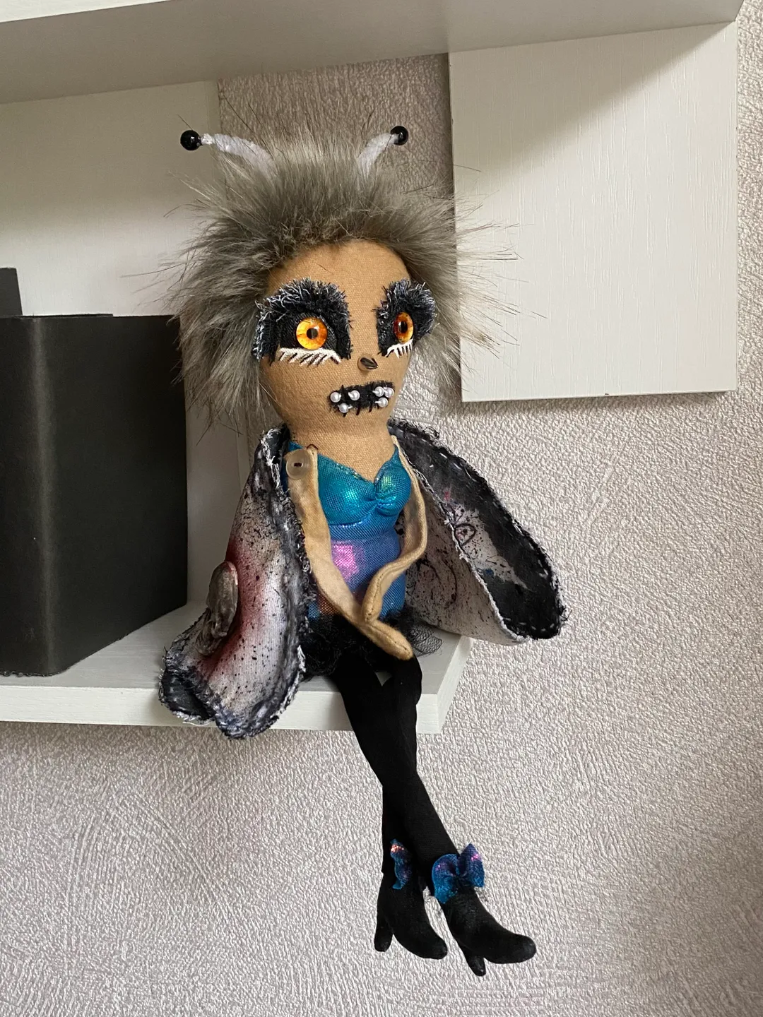 Creepy doll . Butterflay doll for Halloween decor . Insect for weird ...