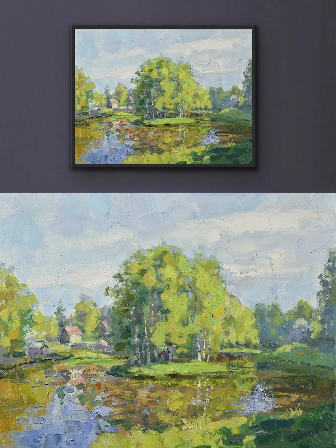 Birch Painting Landscape Original Art Spring Plein Air Artwork Canvas ...