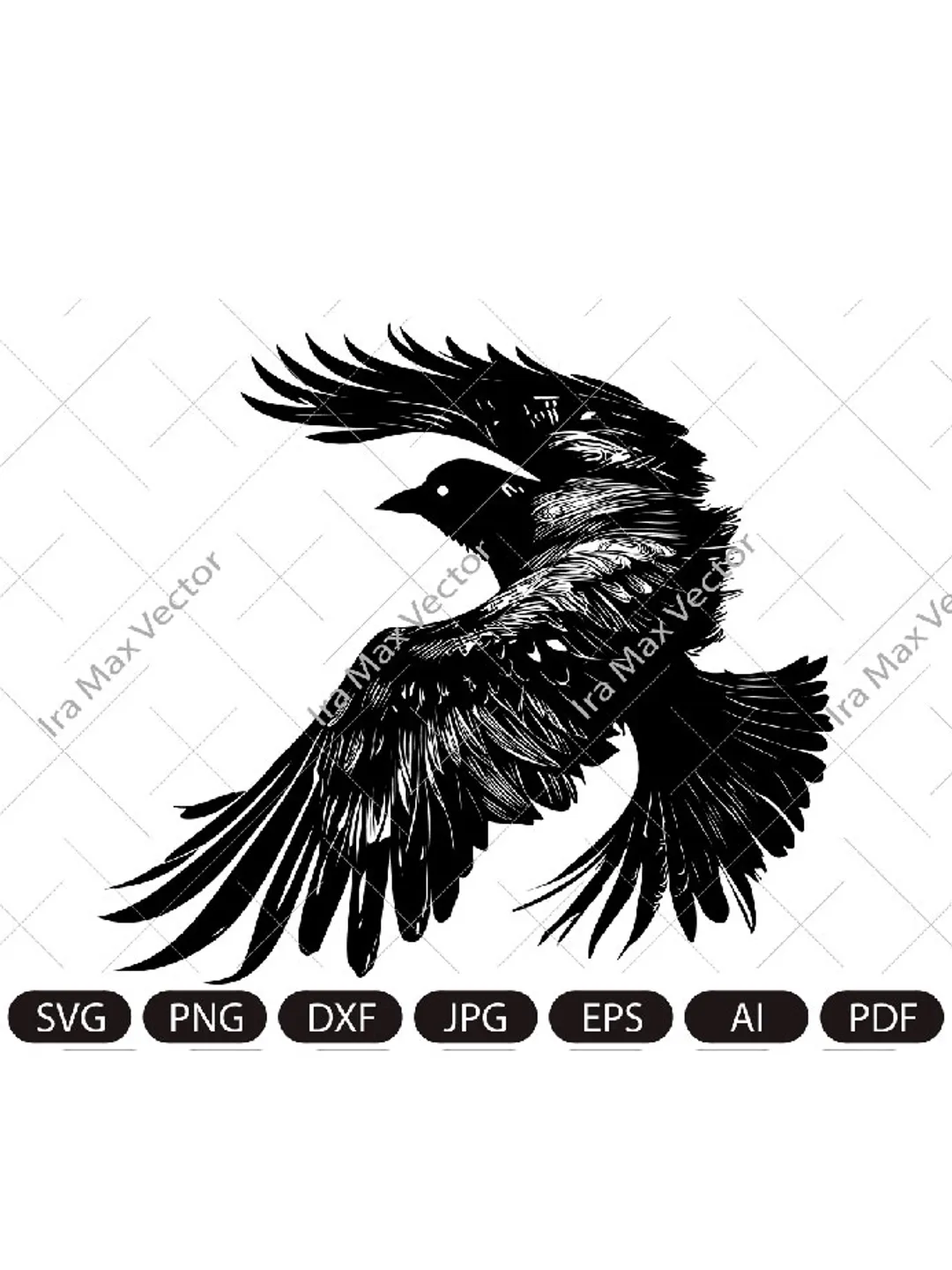 Raven svg, Raven Silhouette dxf, Raven clipart, Crow svg, bird svg ...