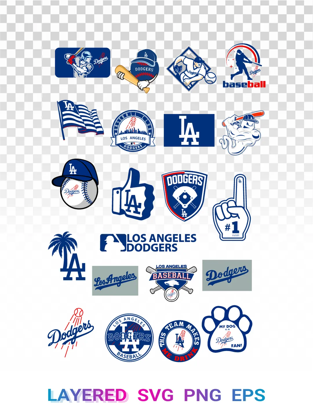 Ultimate Los Angeles Dodgers SVG Bundle for the 'Bleed Blue' Superfan