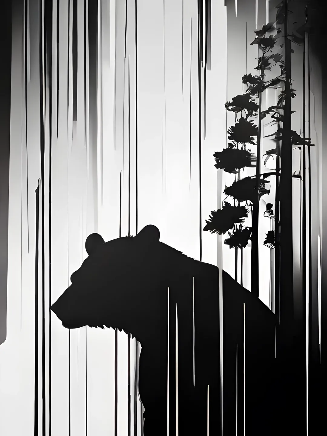 Digital product, Bear image, Bear print, Bear print, Wildlife, Contrast ...