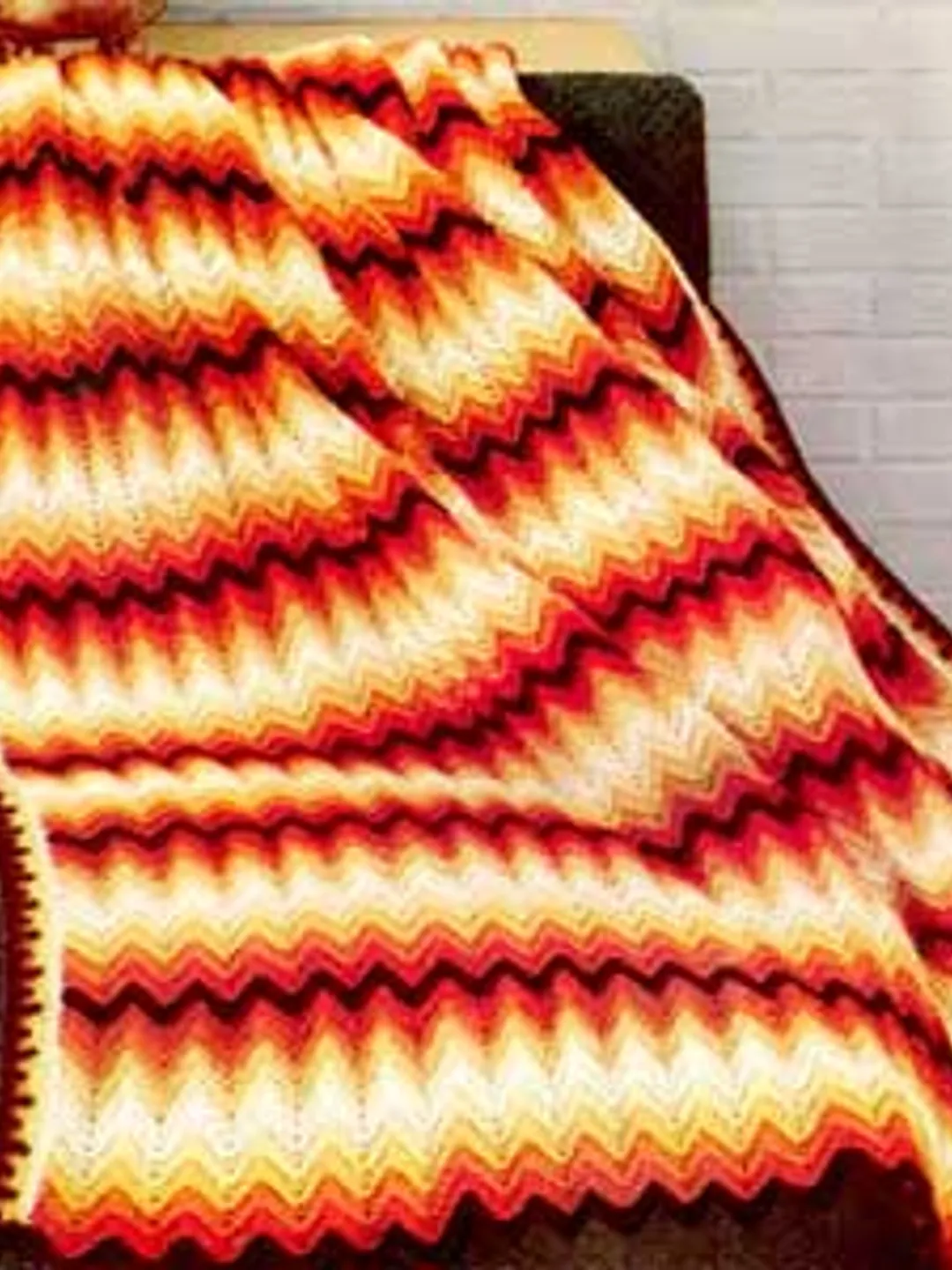 Crochet Pattern Vintage Afghan Chevron Digital Download PDF