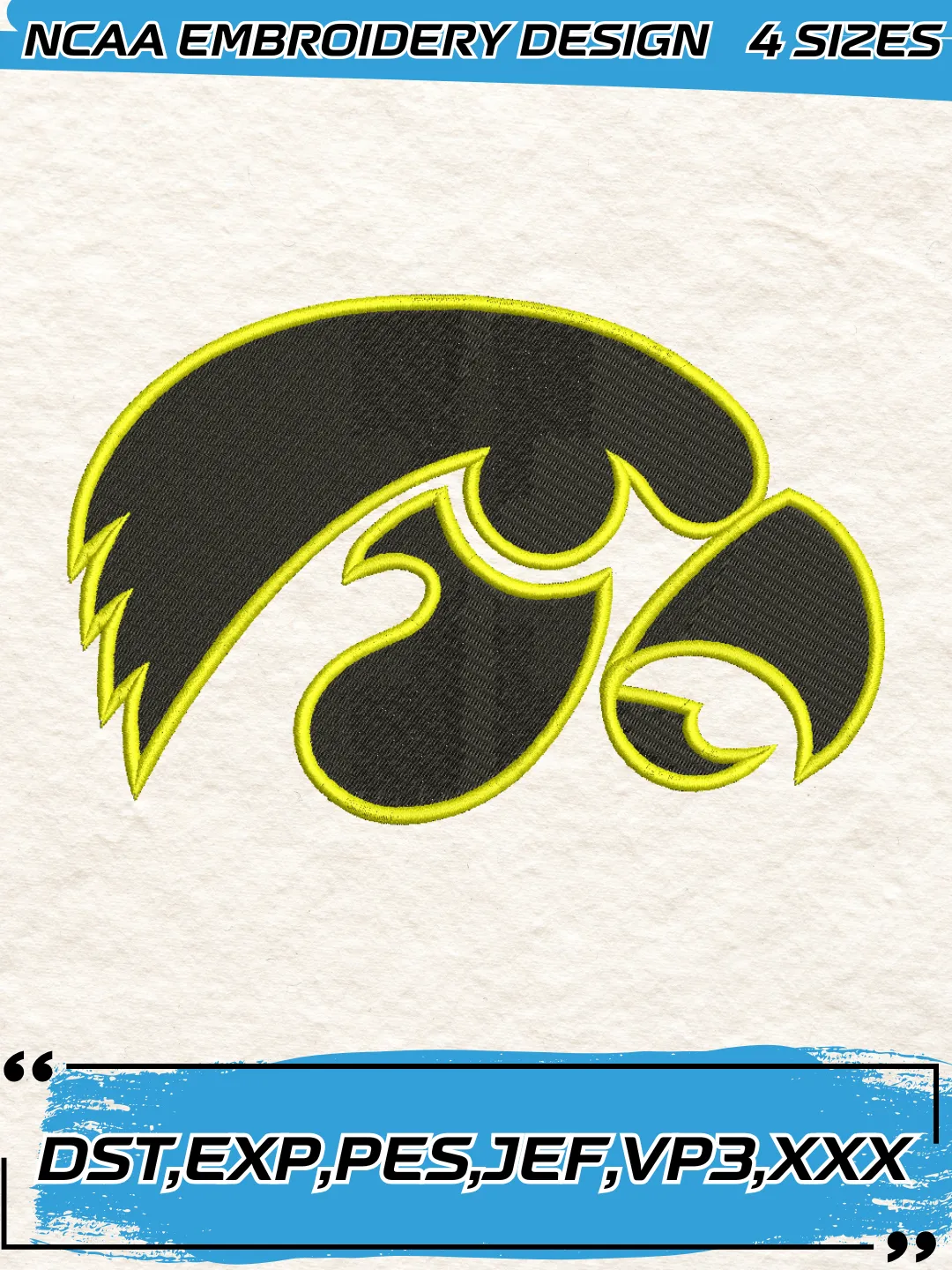 Nike x Iowa Hawkeyes Embroidery Design,NCAA Logo Embroidery Design ...
