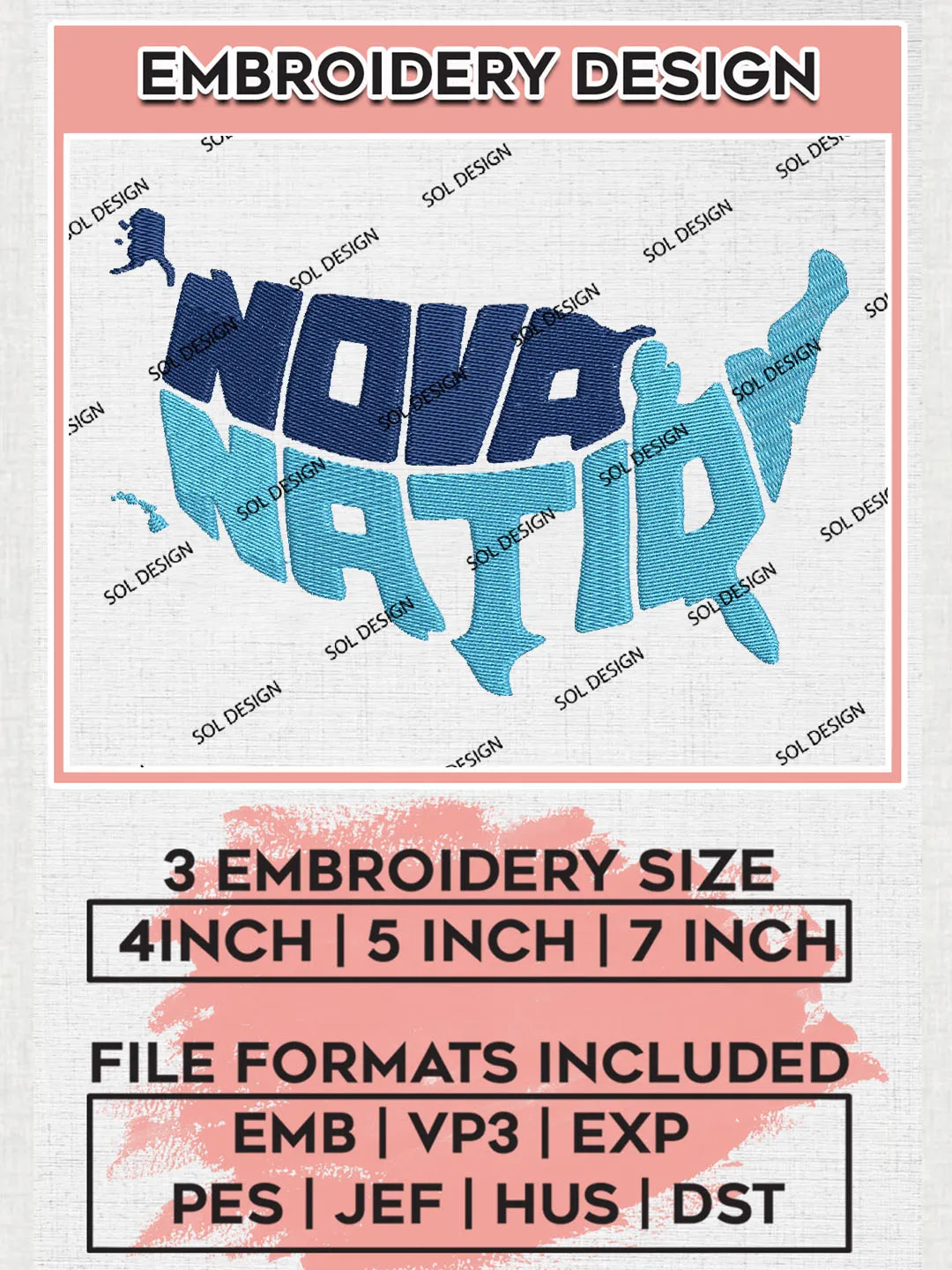 NCAA Nova Nation College Team Logo Embroidery Design Files, NCAA ...