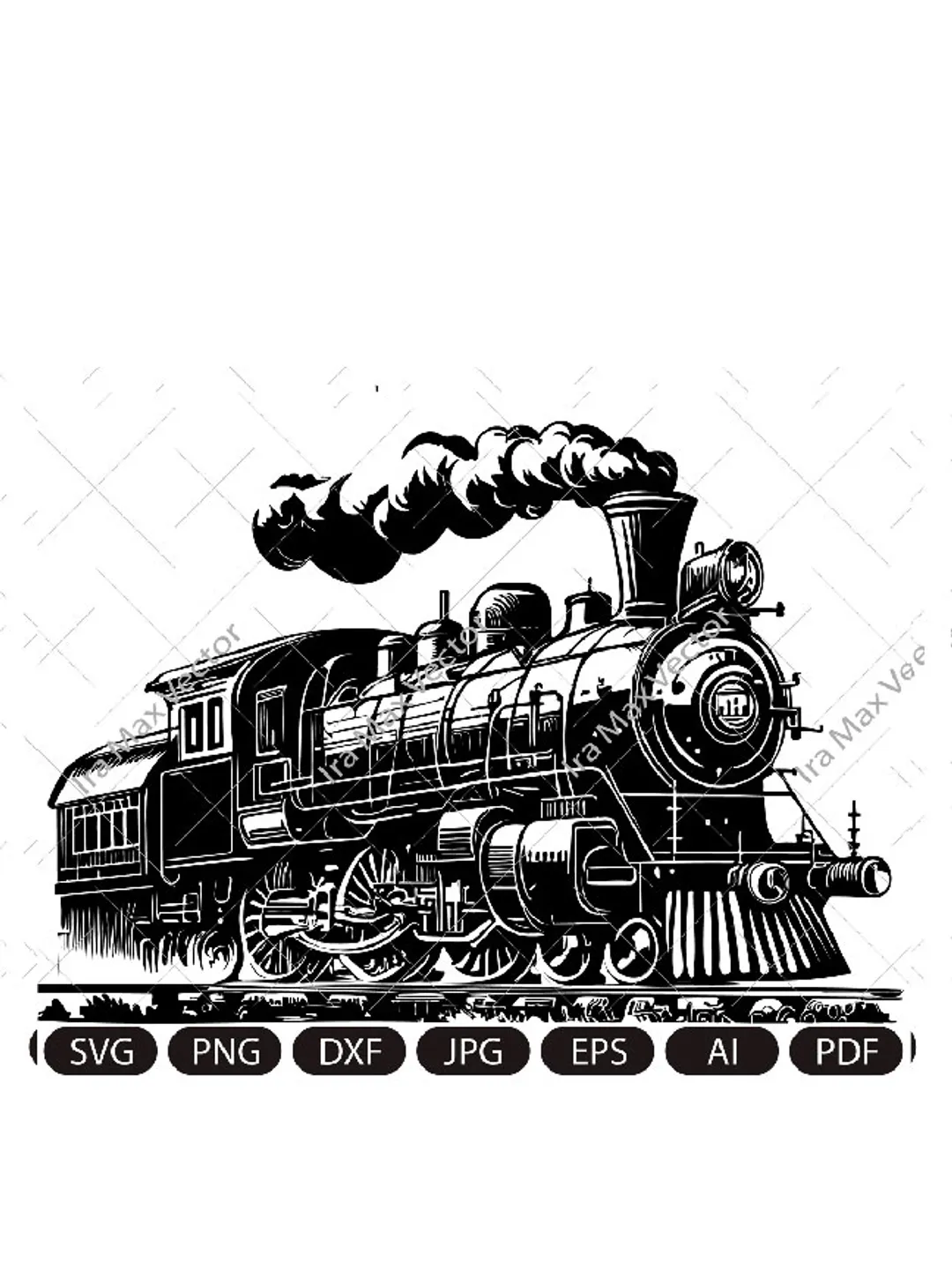 Steam locomotive retro vector. Vintage transport old train.Train retro ...