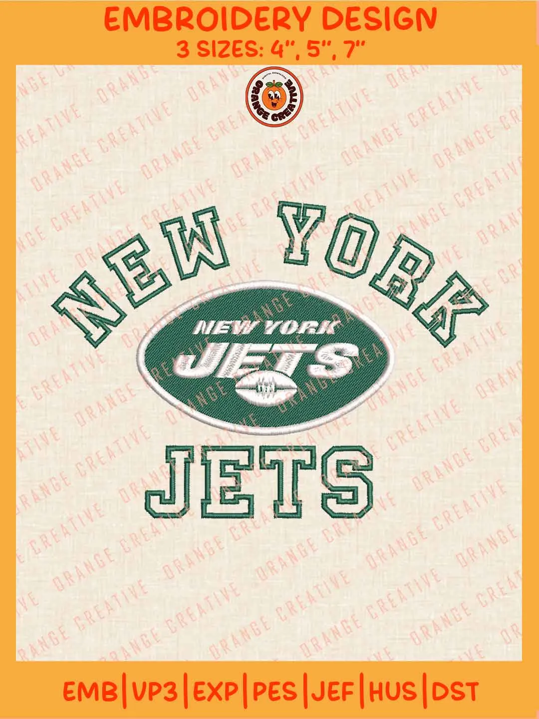 NFL New York Jets Word Logo Embroidery Files, New York Jets Football ...