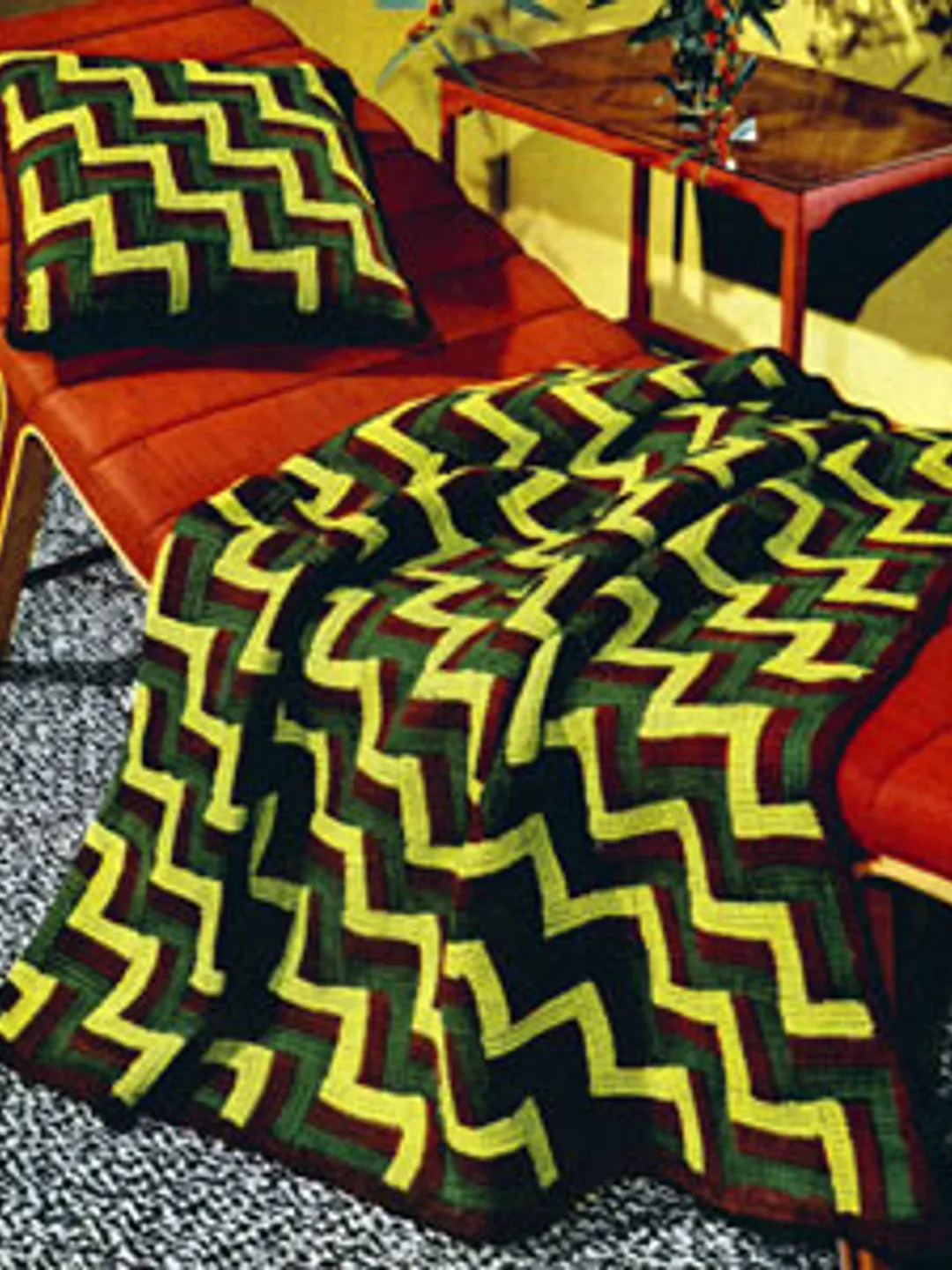 Crochet Pattern Vintage Afghan Jacob_s Ladder Digital Download PDF