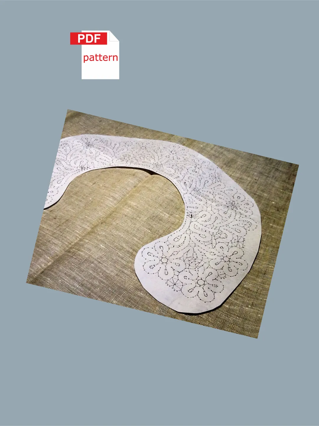 Bobbin lace Collar pattern Printable PDF patern Instant download