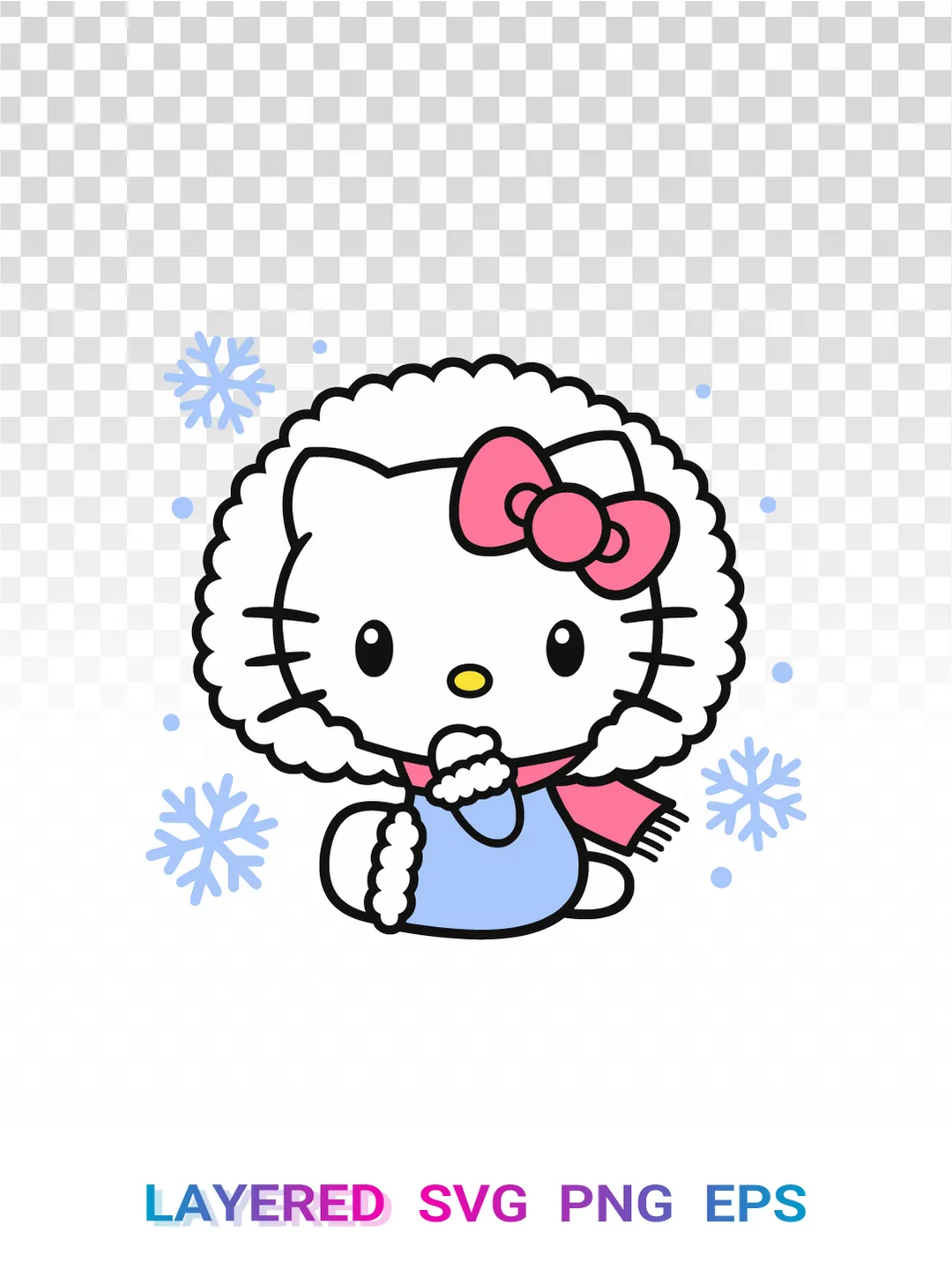️ Hello Kitty Christmas SVG, Winter Sanrio PNG, Cricut