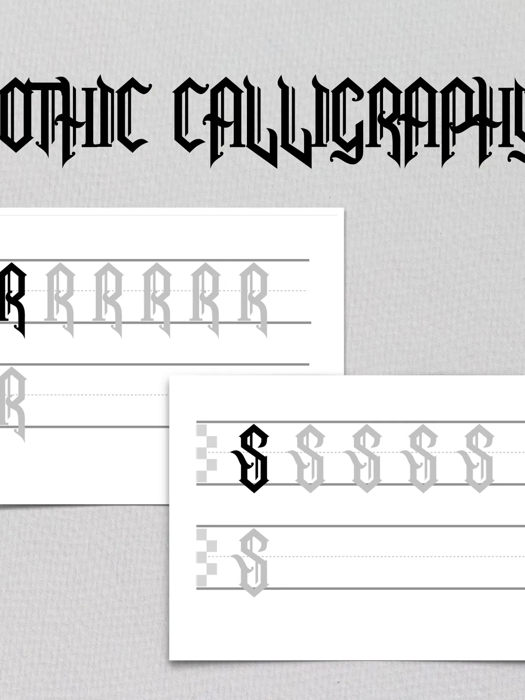 Printable Gothic Letters Worksheets • Gothic Calligraphy Practice ...