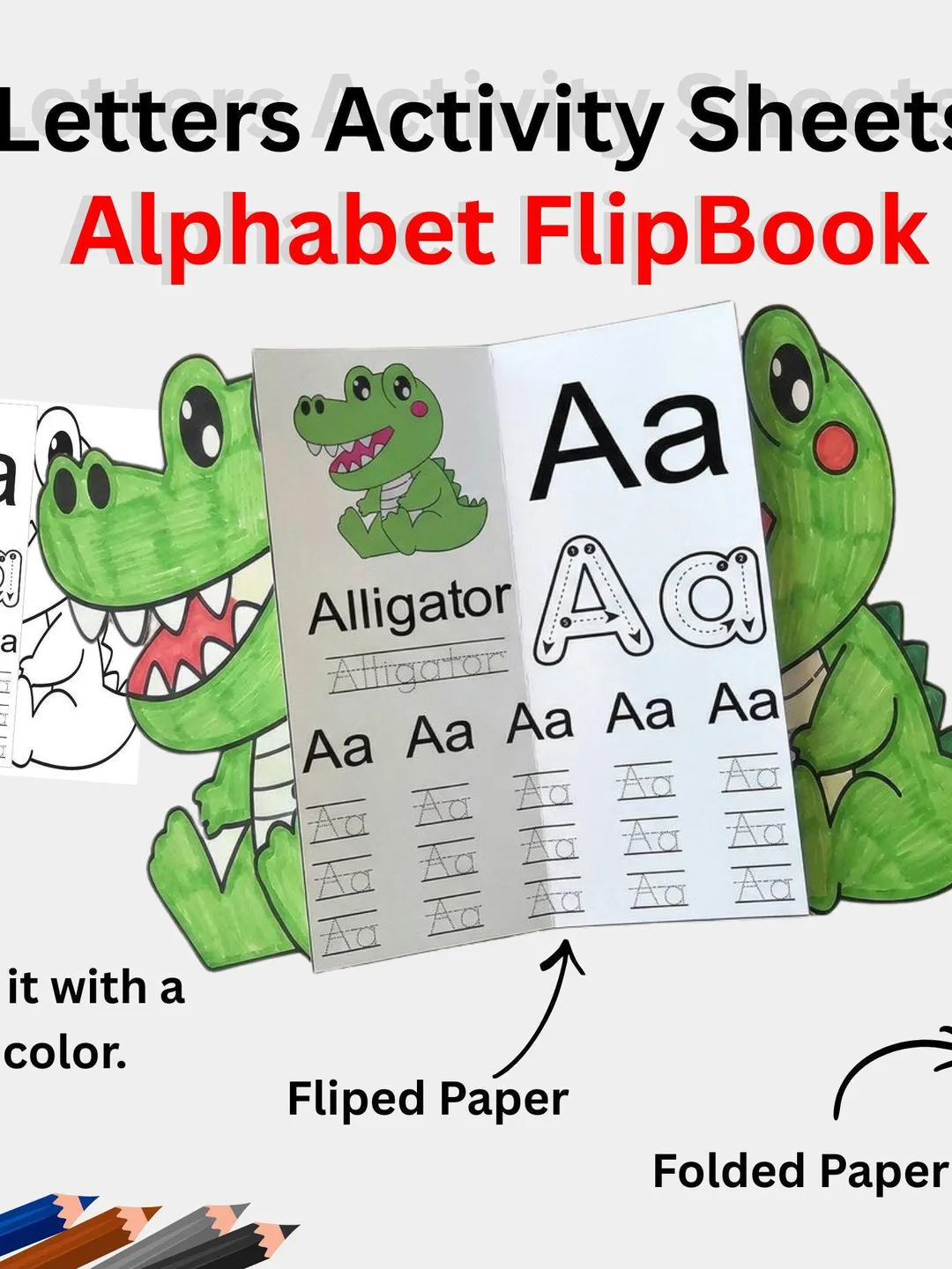 Alphabet Flip Book Printable: ABC Letter Tracing Activity (Digital ...