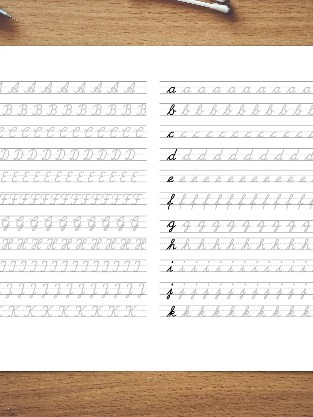 Calligraphy tracing worksheets, handlettering practice, cursive letters ...