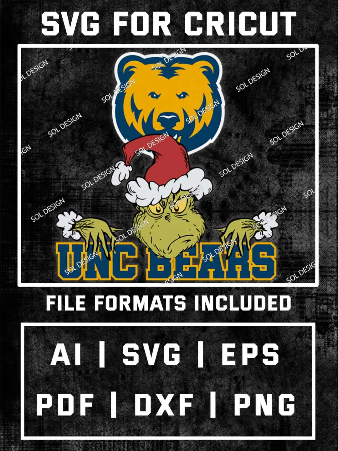 Grinch Northern Colorado Bears SVG, NCAA SVG Design, NCAA UNC Bears SVG ...