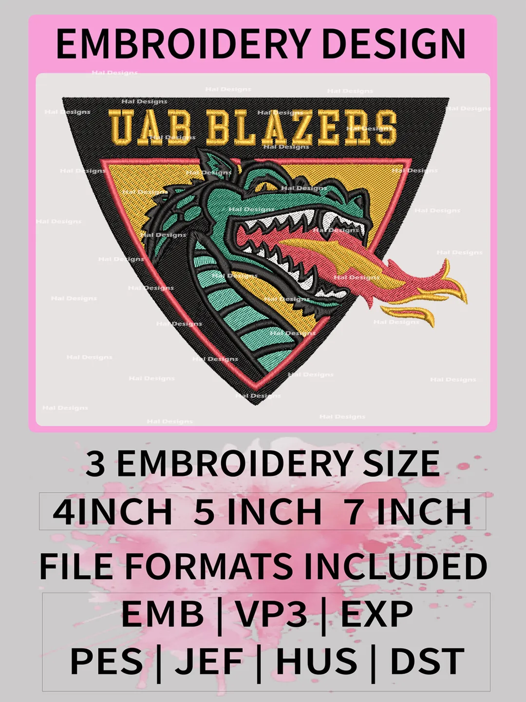 UAB Blazers Embroidery Designs, NCAA Logo Machine Embroidery Files ...
