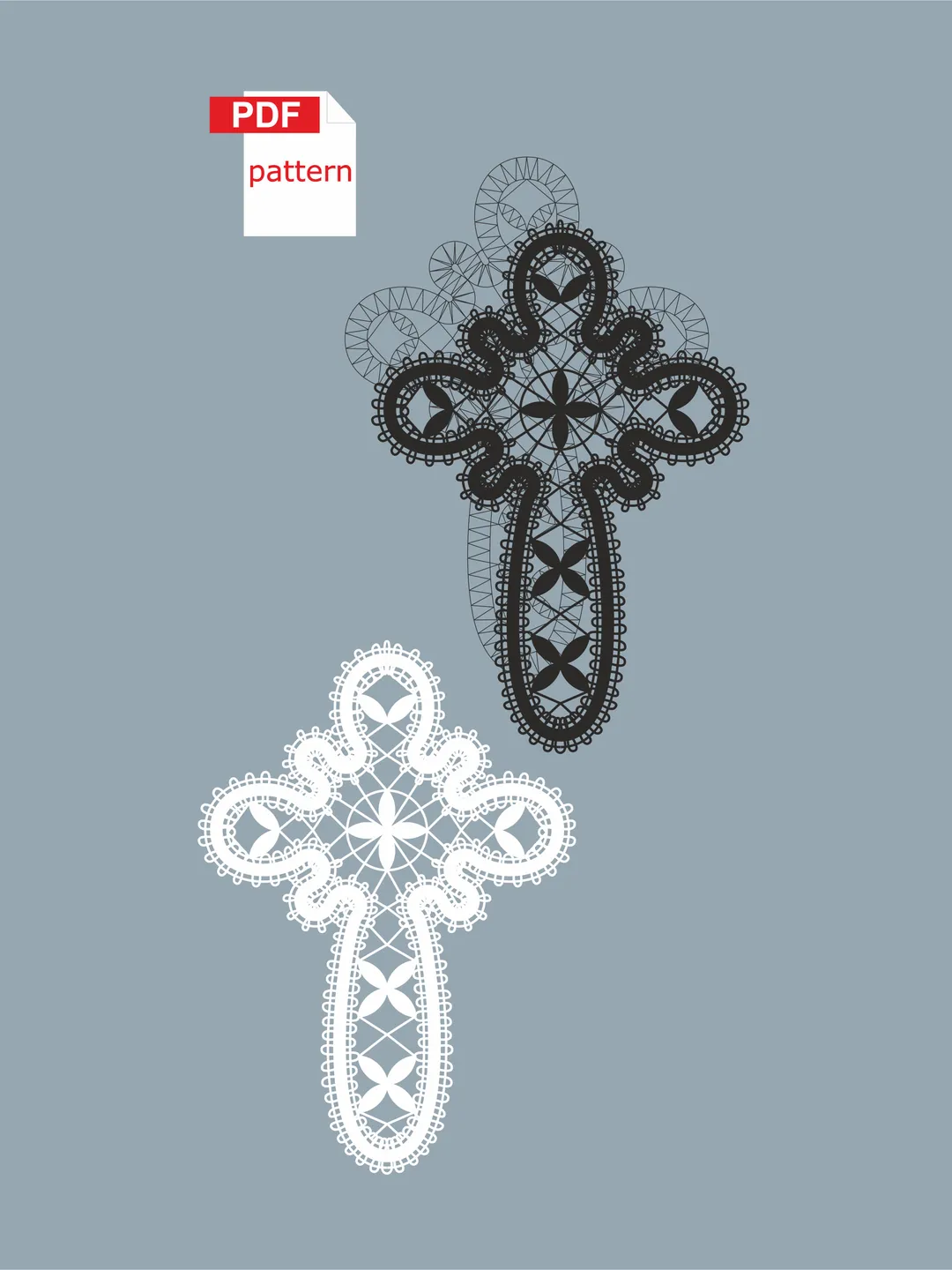 Bobbin lace Collar pattern Printable PDF patern Instant download