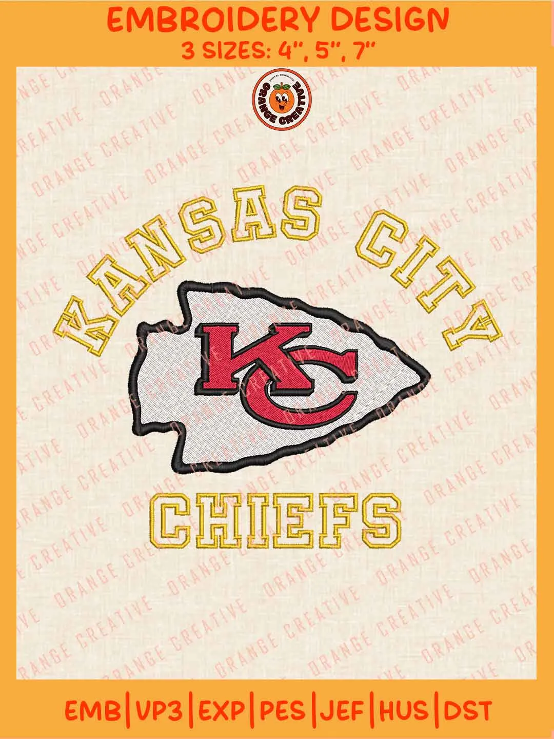 NCAA Kansas City Chiefs Team Word Logo Embroidery Files, Kansas City ...