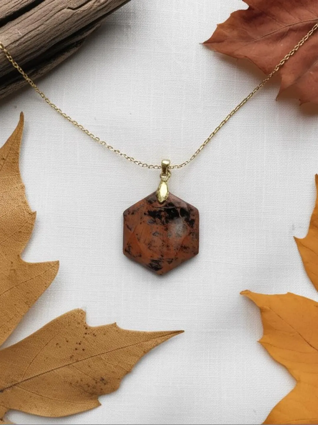 Handmade necklace made of natural Jasper stone