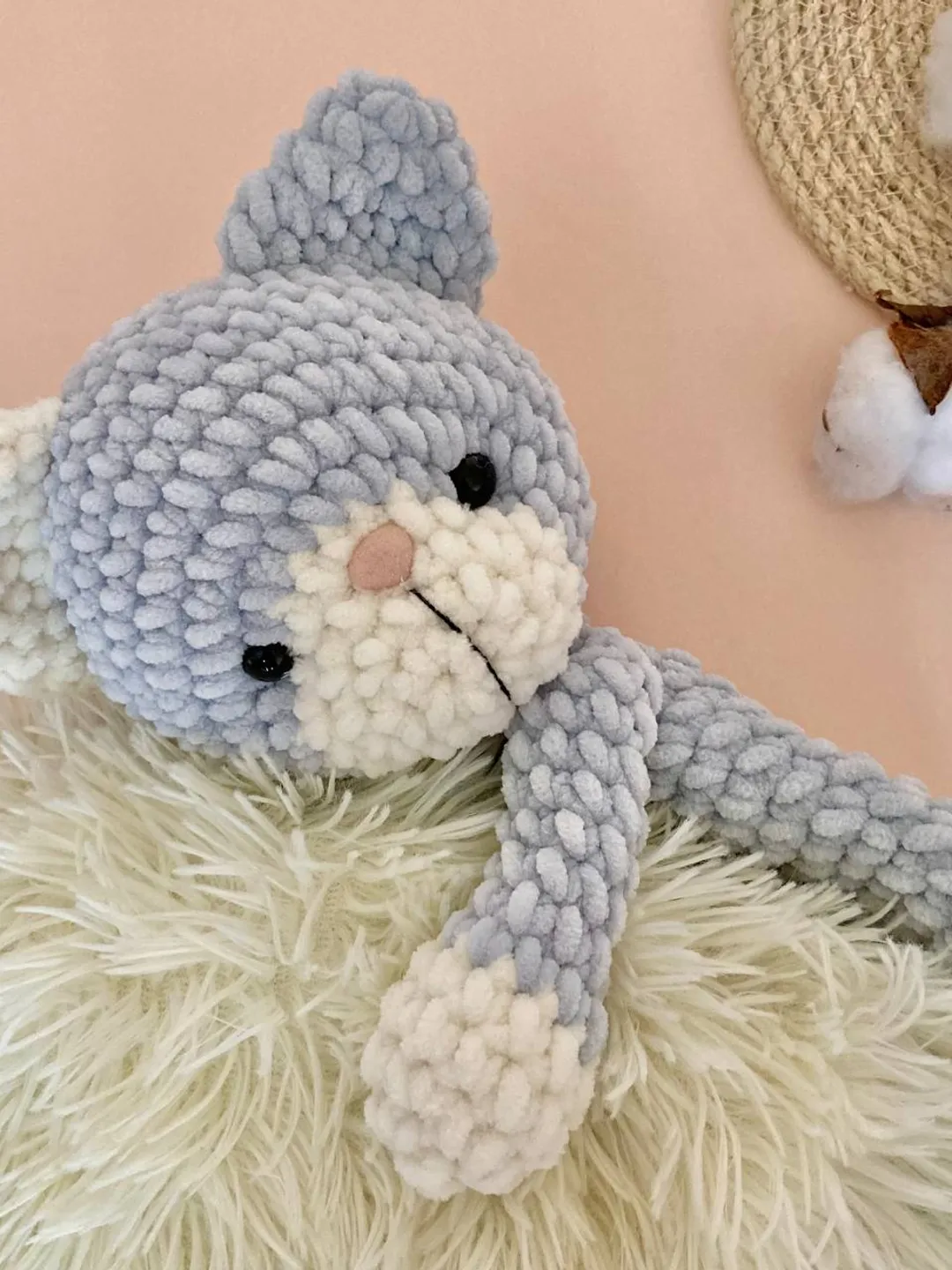 Crochet cat snuggler pattern Amigurumi lovey tutorial Crochet kitty ...