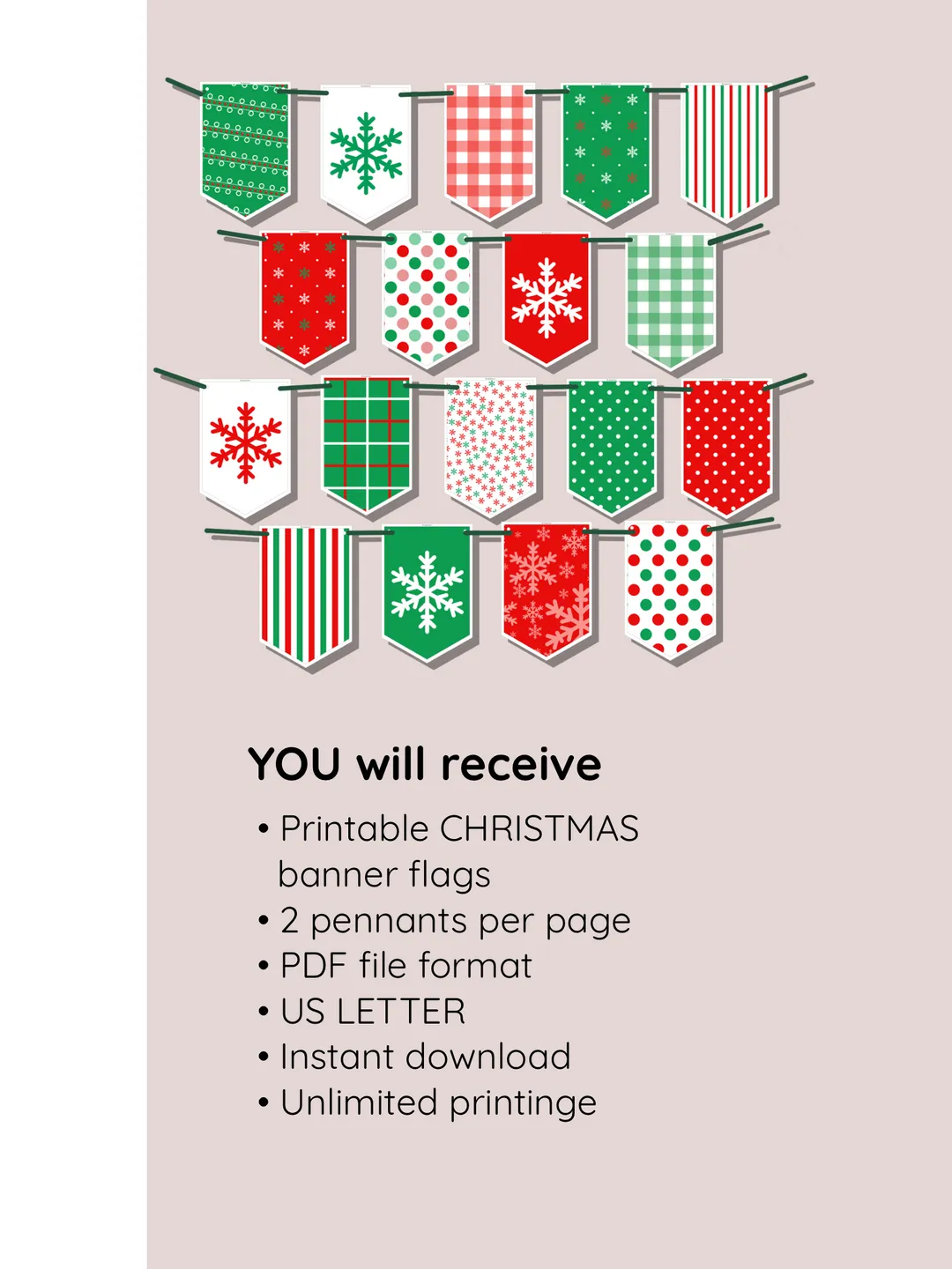 Printable Christmas Banner for Families & Classrooms. Holiday Craft ...