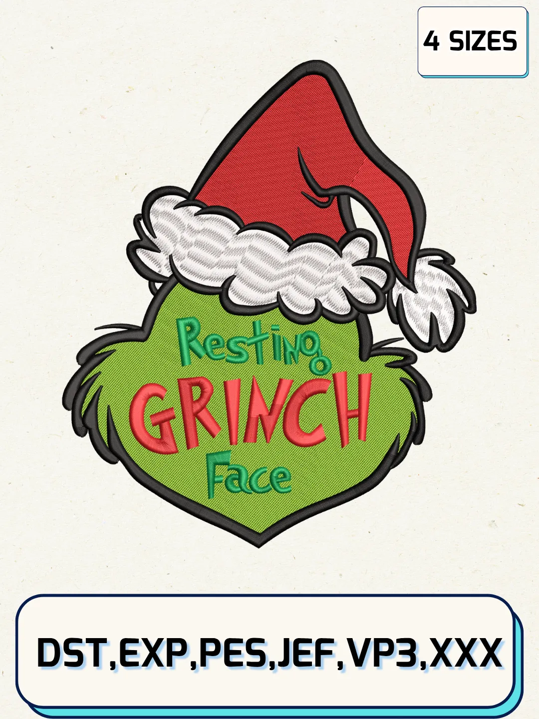 Resting Grinch Face Embroidery Design,Christmas Embroidery Designs ...