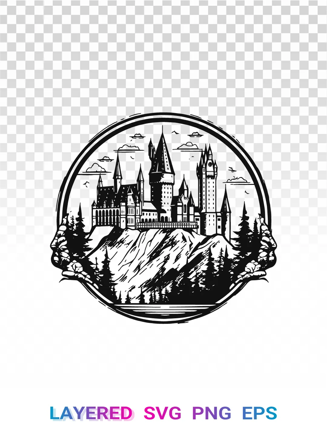 Aesthetic Hogwarts Castle SVG for the Modern Potterhead Maker