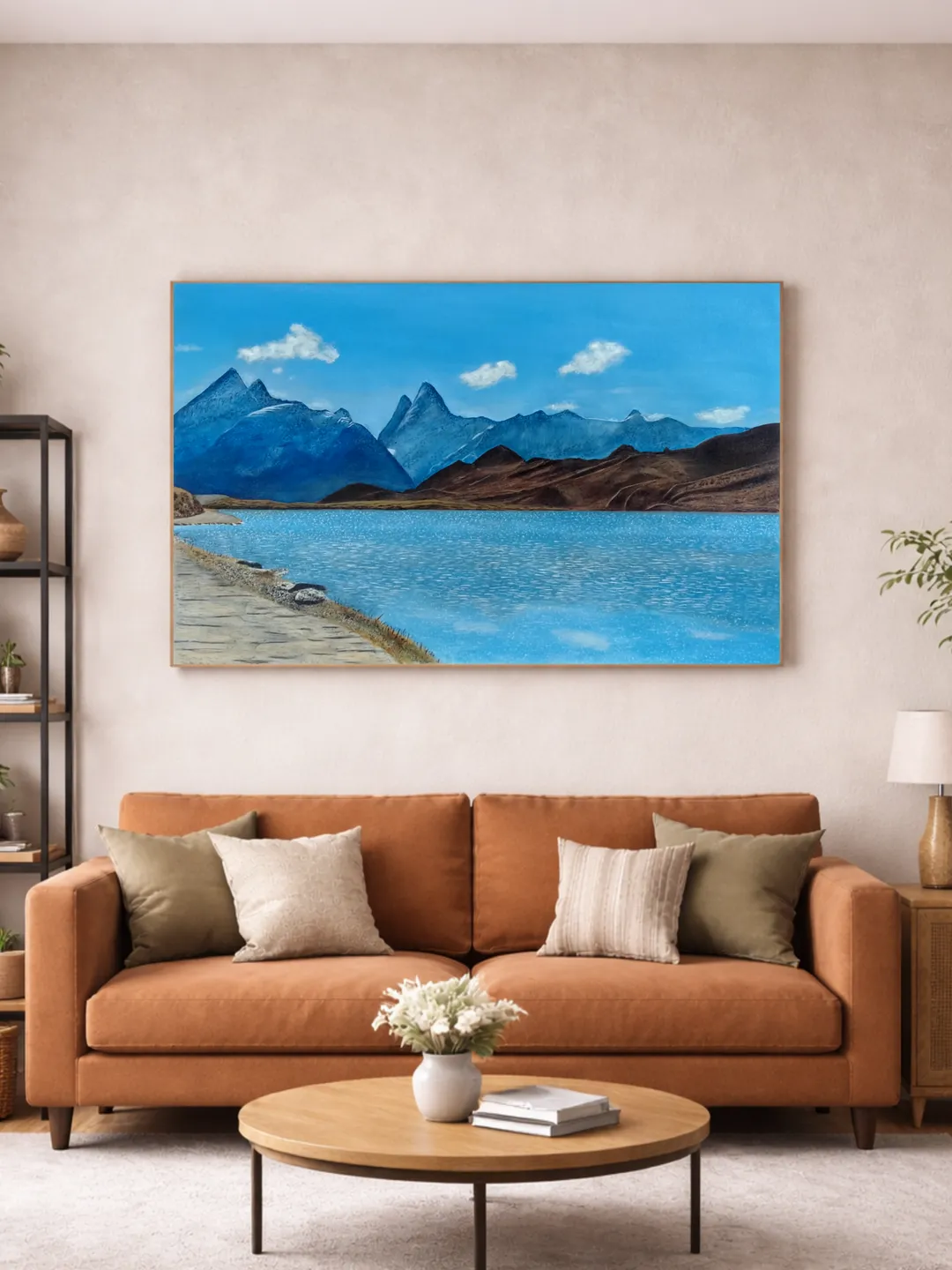 Rustic Landscape Painting | Textured Acrylic Art on Canvas | Wall Decor