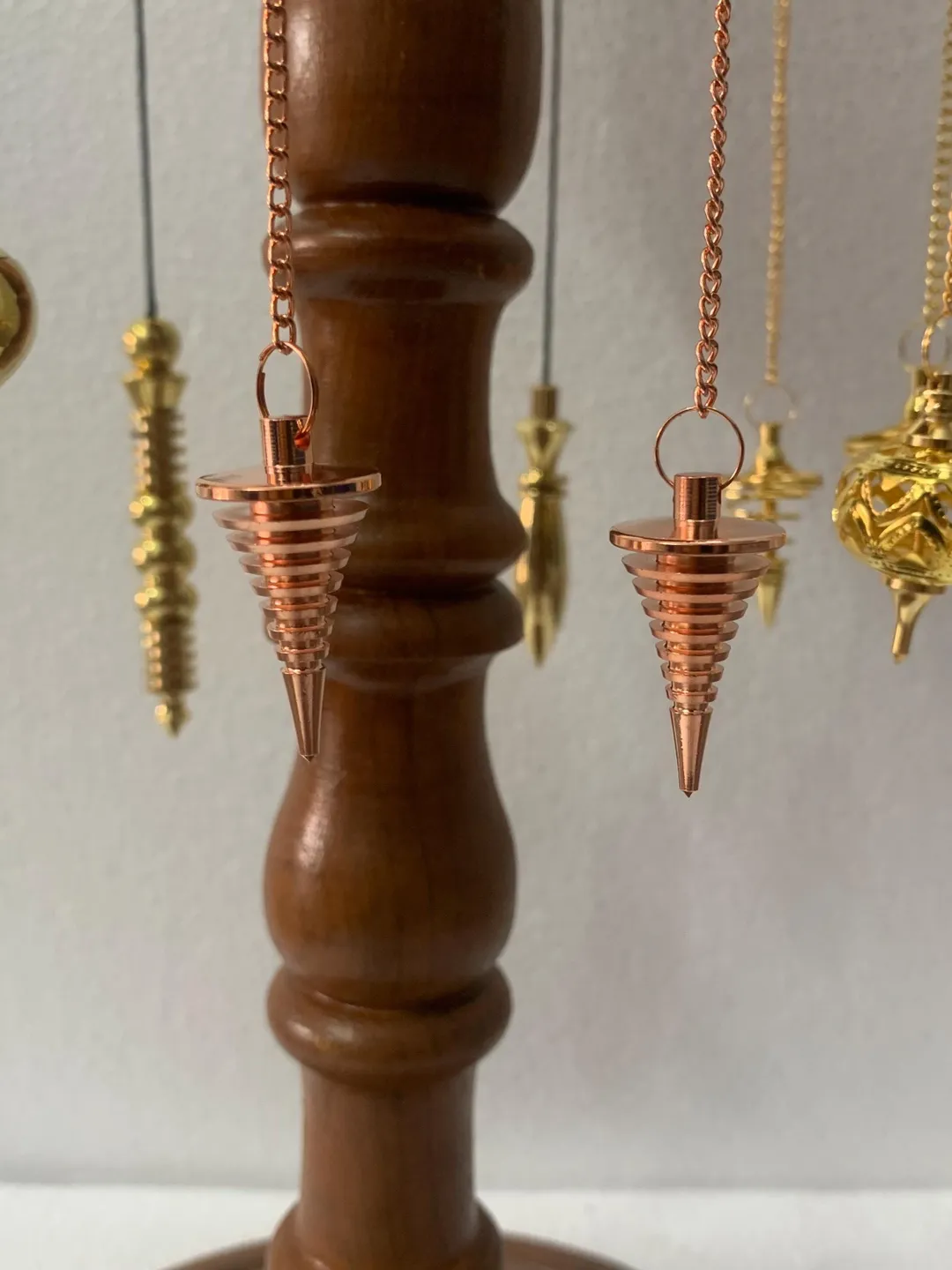 Copper Plated 9 Ring Coil Brass Dowsing Pendulum | Egyptian Divination ...