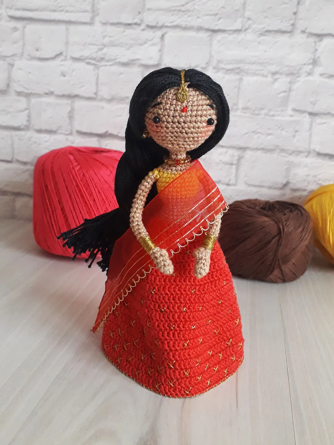 Pattern Crochet Indian Doll, Pattern Little India, pattern indian doll