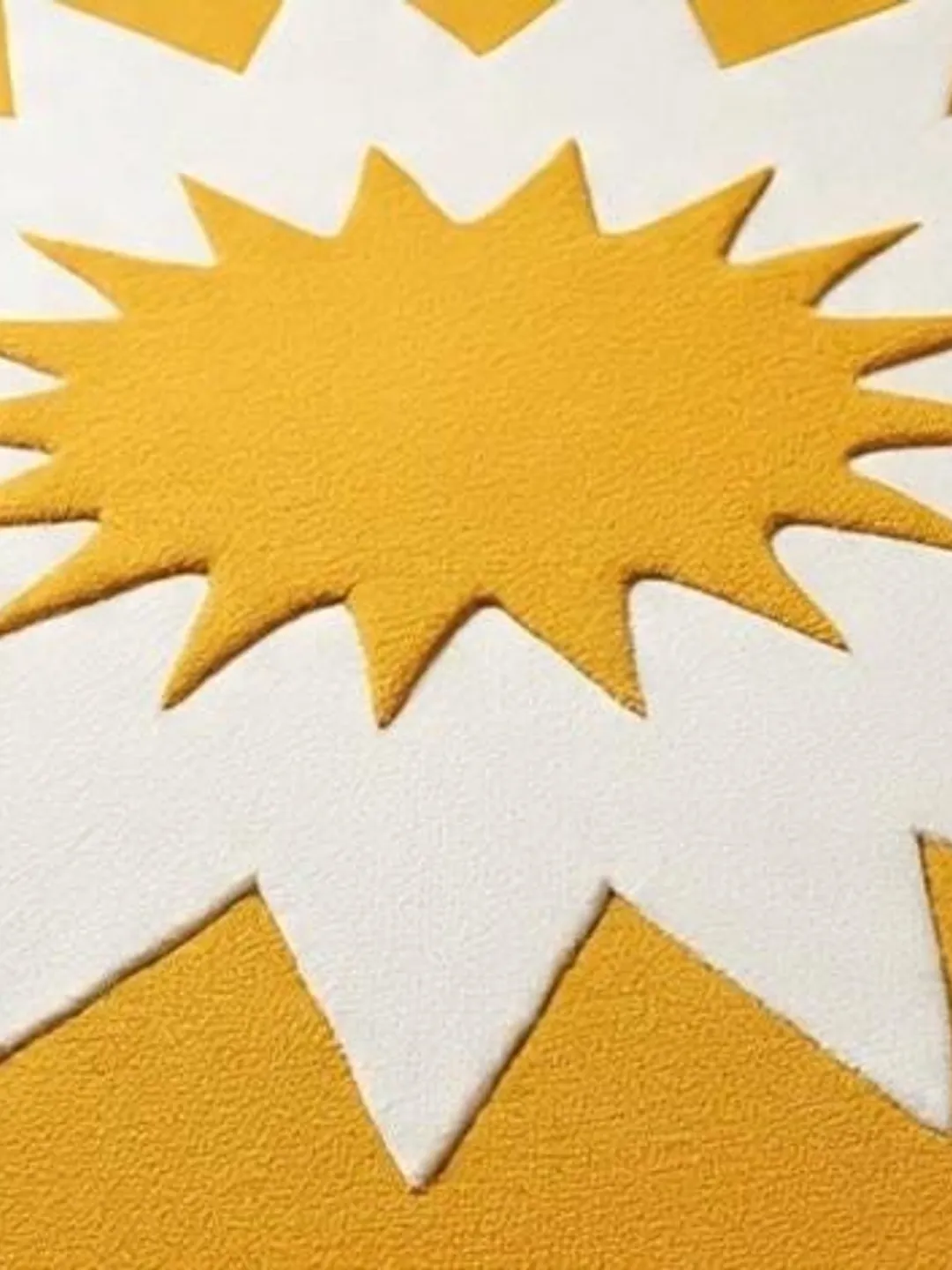 Hand Tufted Sunburst Wool Rug Yellow & White Nursery Decor