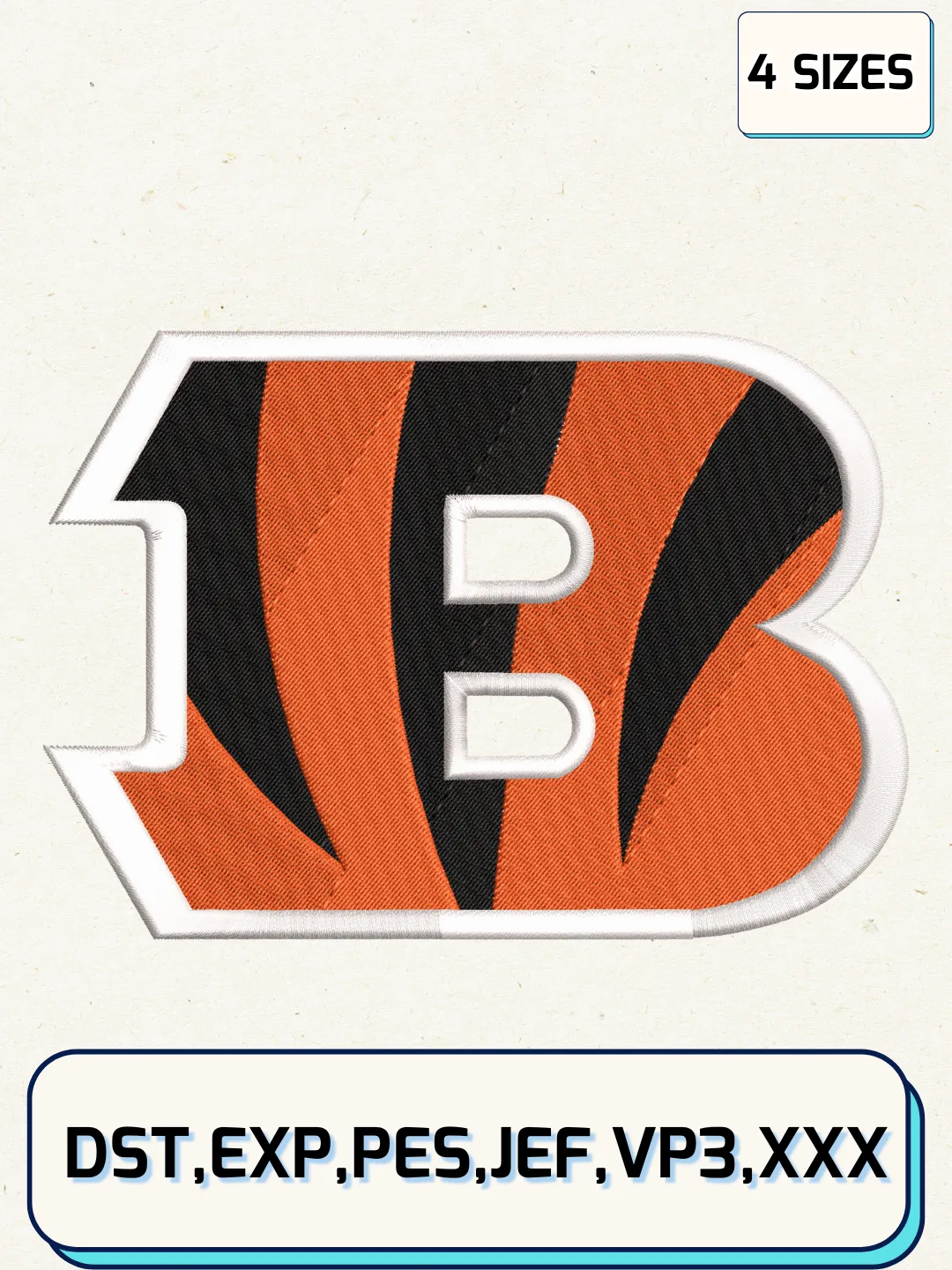 Cincinnati Bengals Embroidery Design Files, NFL Logos Embroidery ...