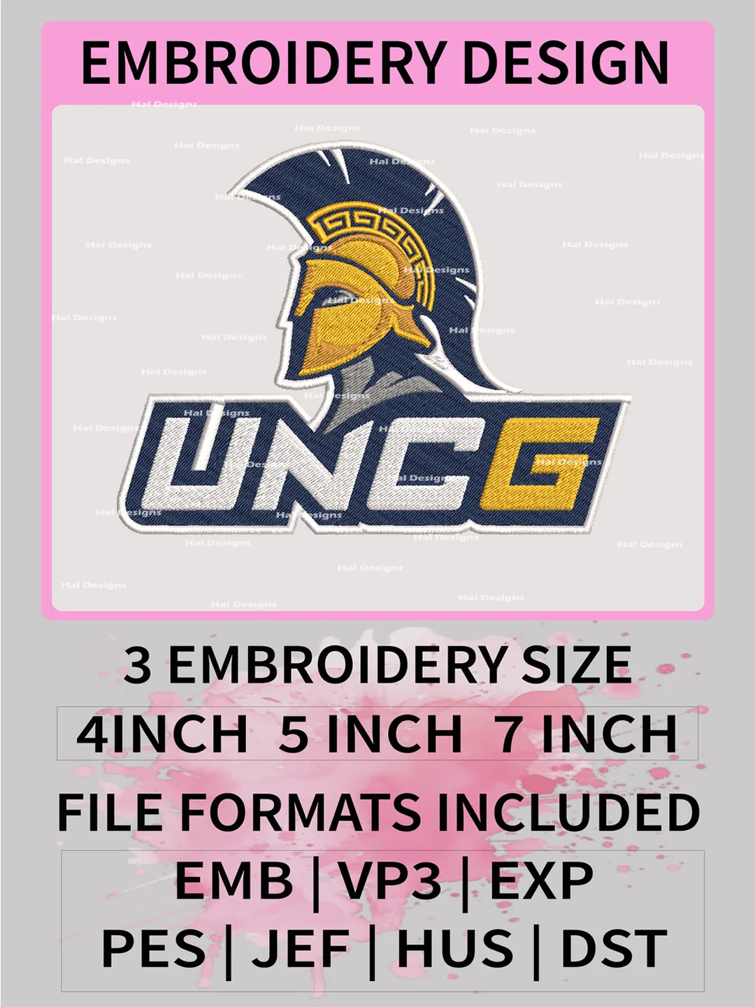 NCAA UNC Greensboro Spartans Embroidery File, 3 Sizes, 6 Formats, NCAA ...