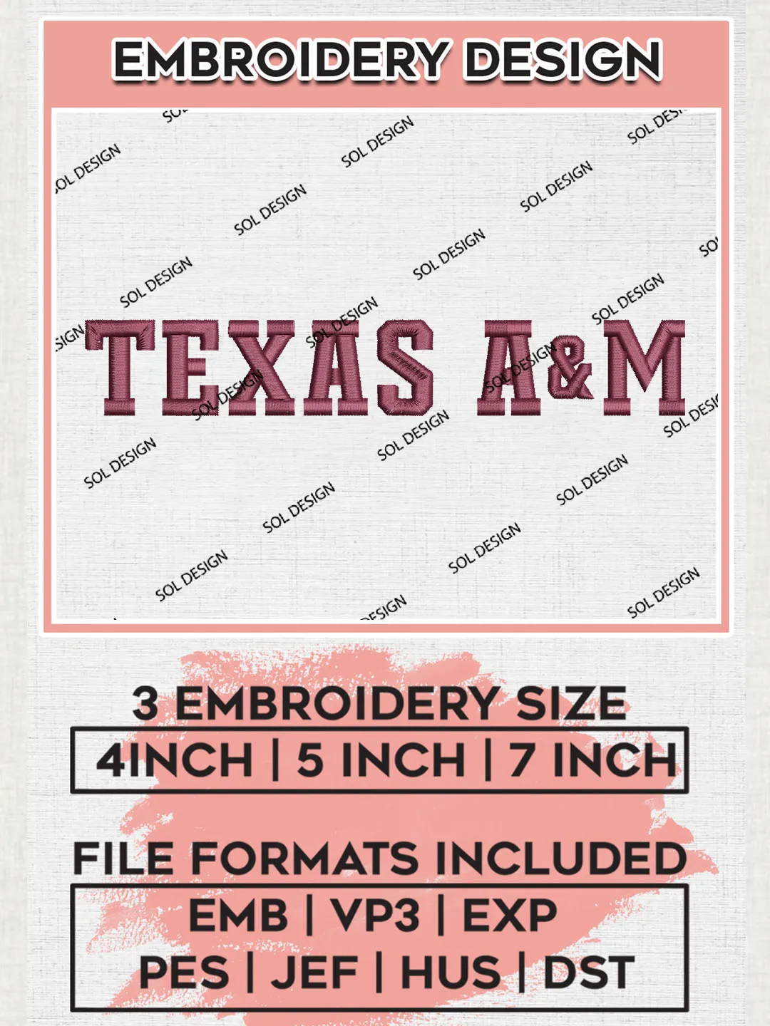 NCAA Texas A&M Team Word Logo Embroidery Design Files, NCAA Texas A&M ...