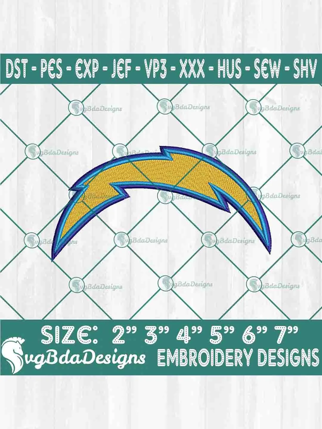 NFL Los Angeles Chargers Circle Logo Embroidery Designs, NFL Chargers ...